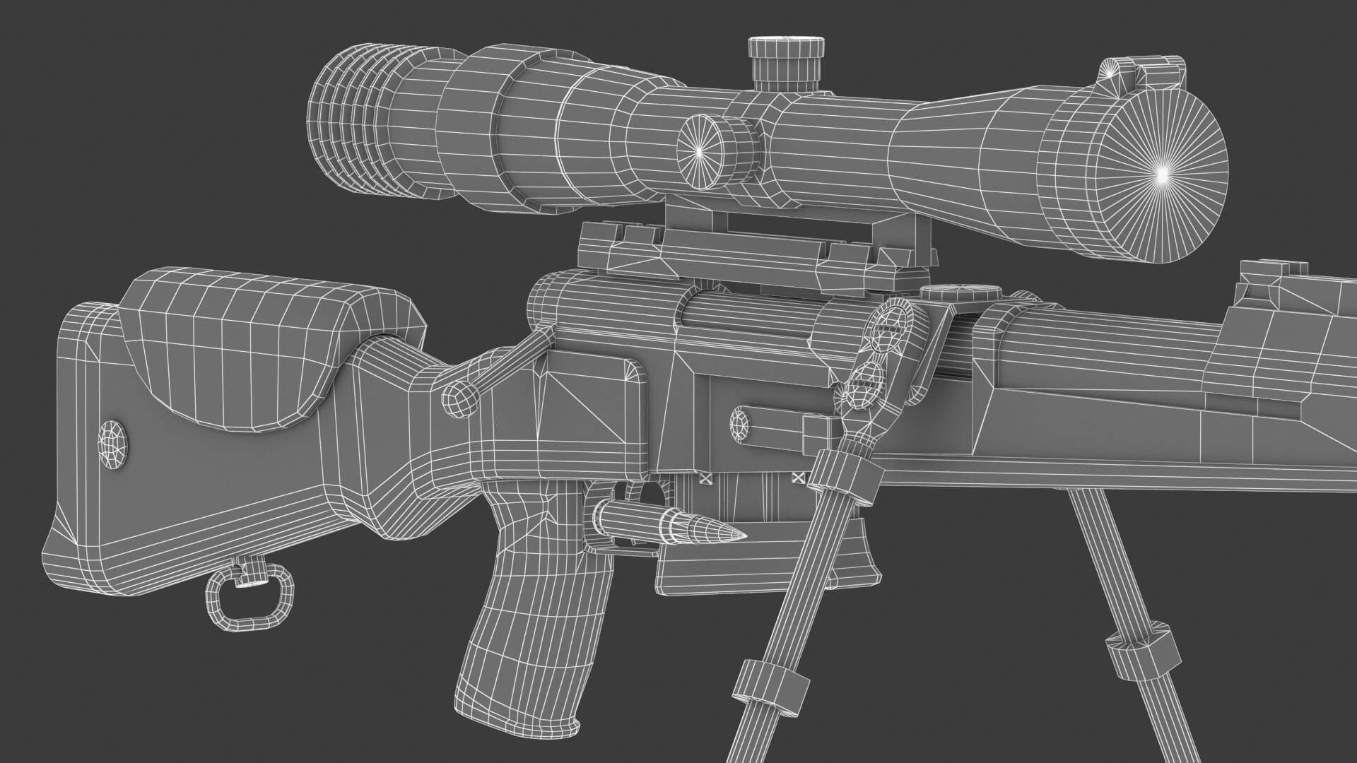 FR F2 Sniper Rifle Low Poly - 3D Model by frezzy