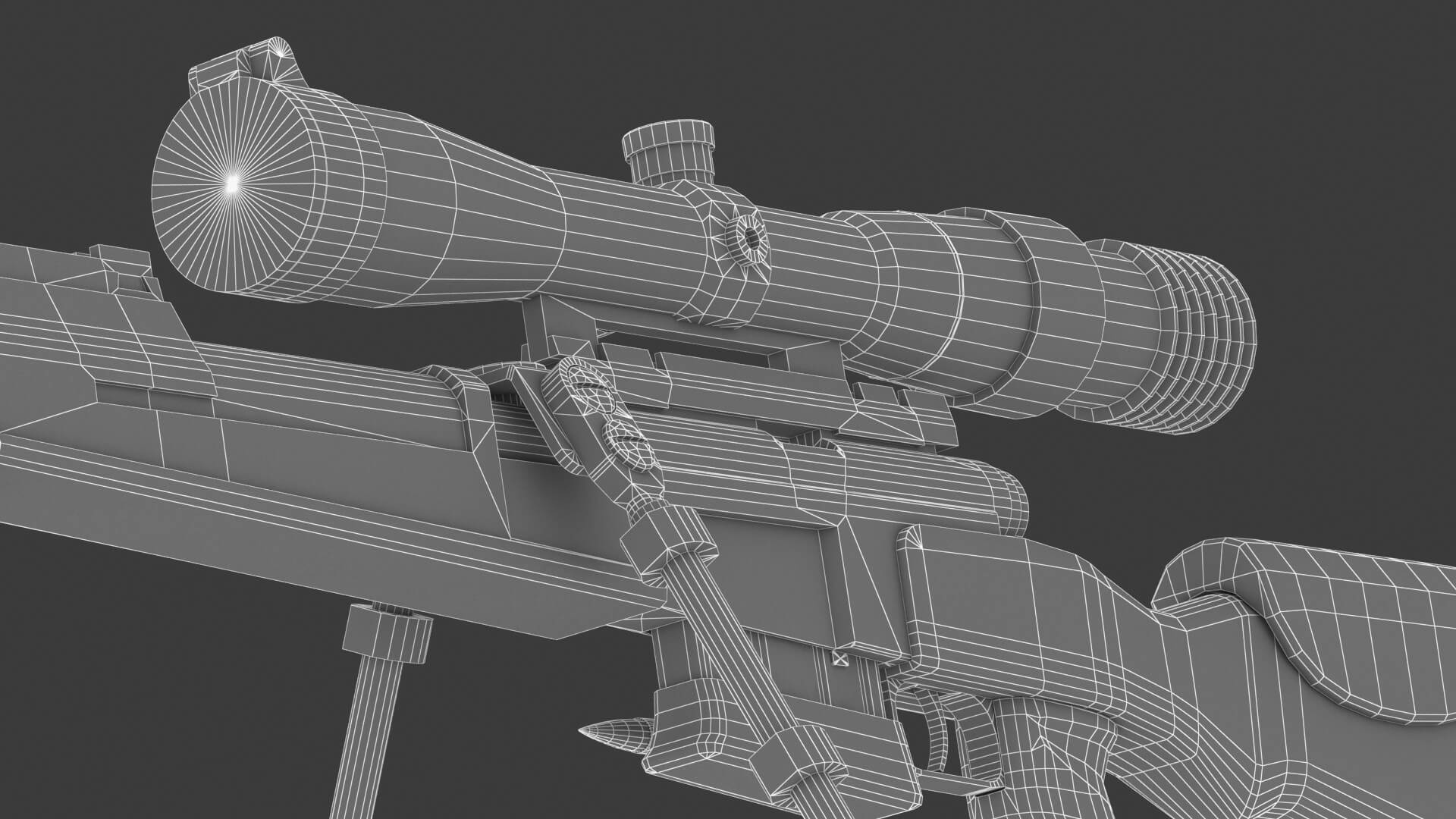 FR F2 Sniper Rifle Low Poly - 3D Model by frezzy
