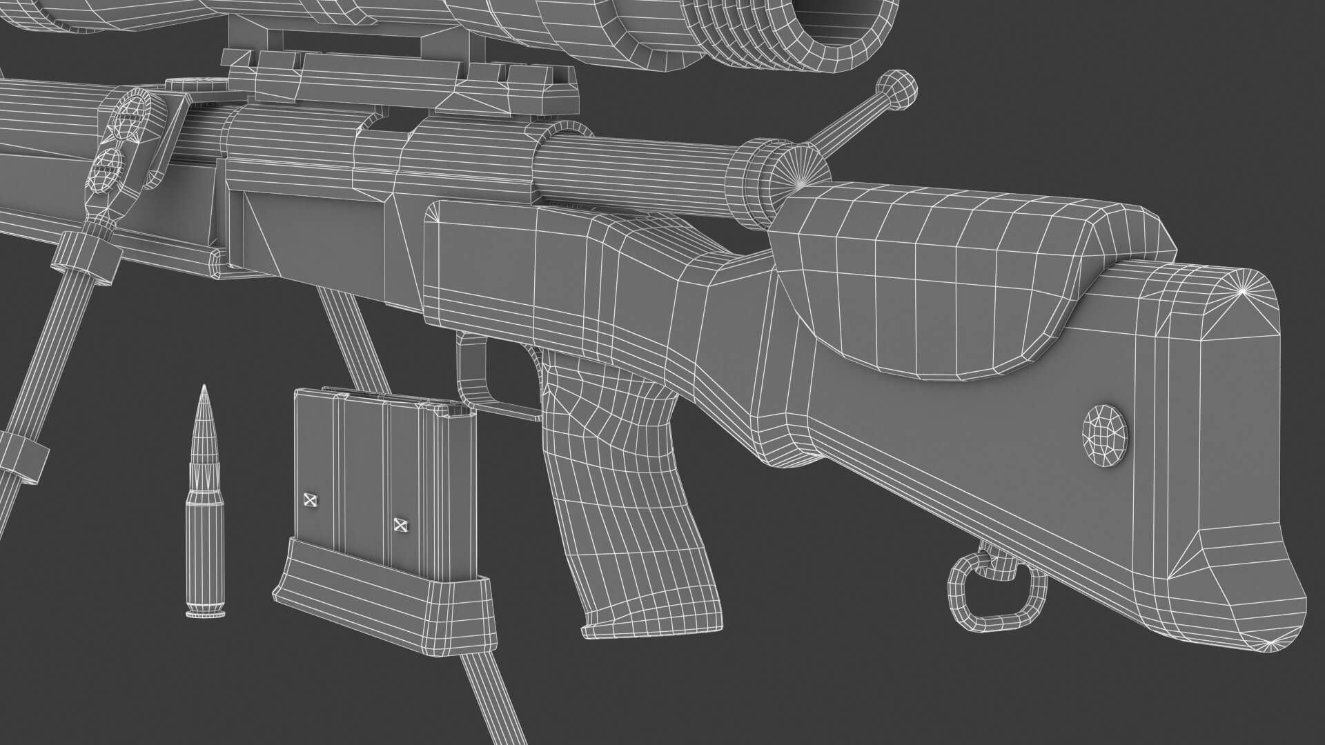 FR F2 Sniper Rifle Low Poly - 3D Model by frezzy