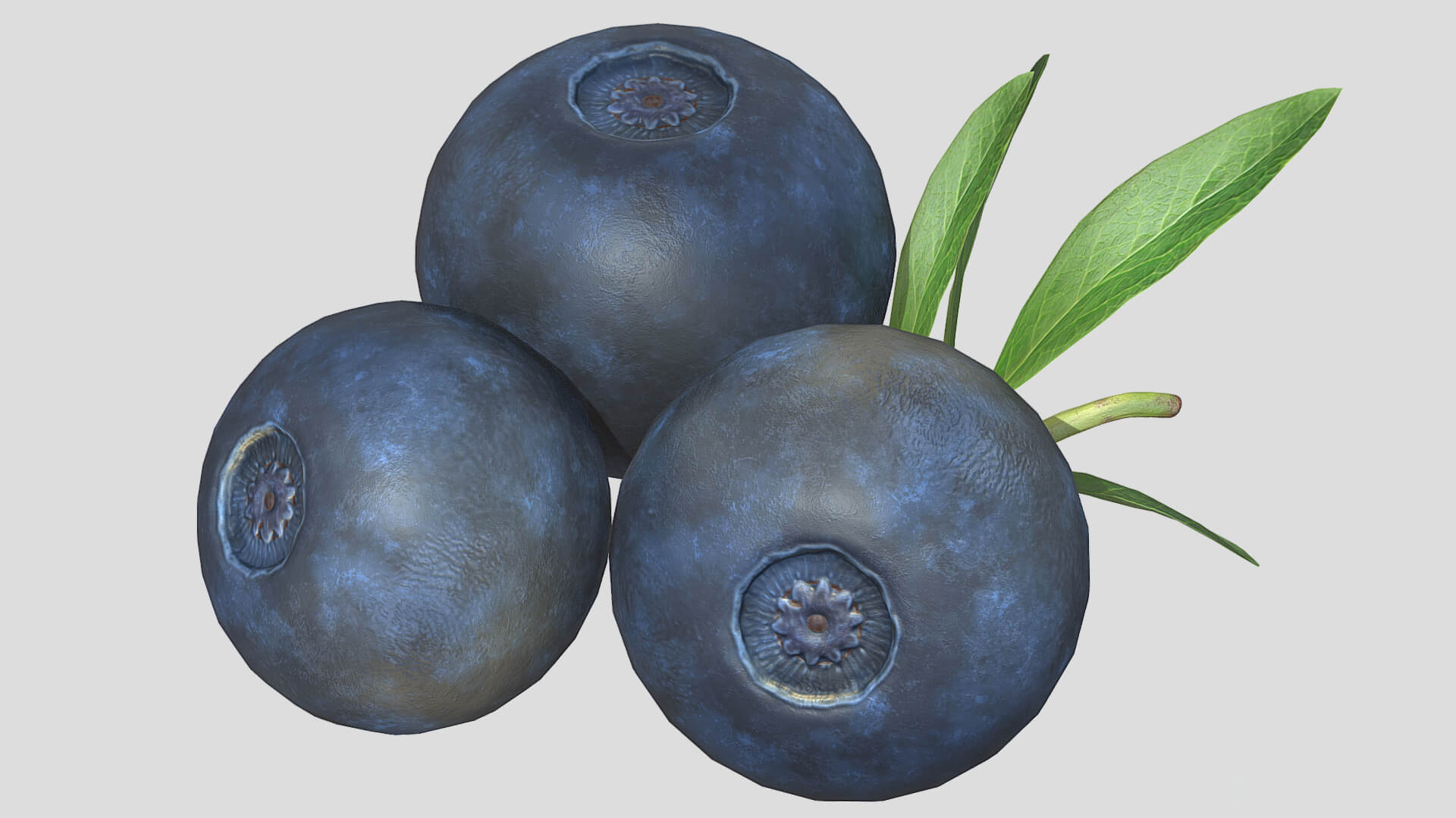 Fruit Bilberry Low Poly - 3D Model by frezzy