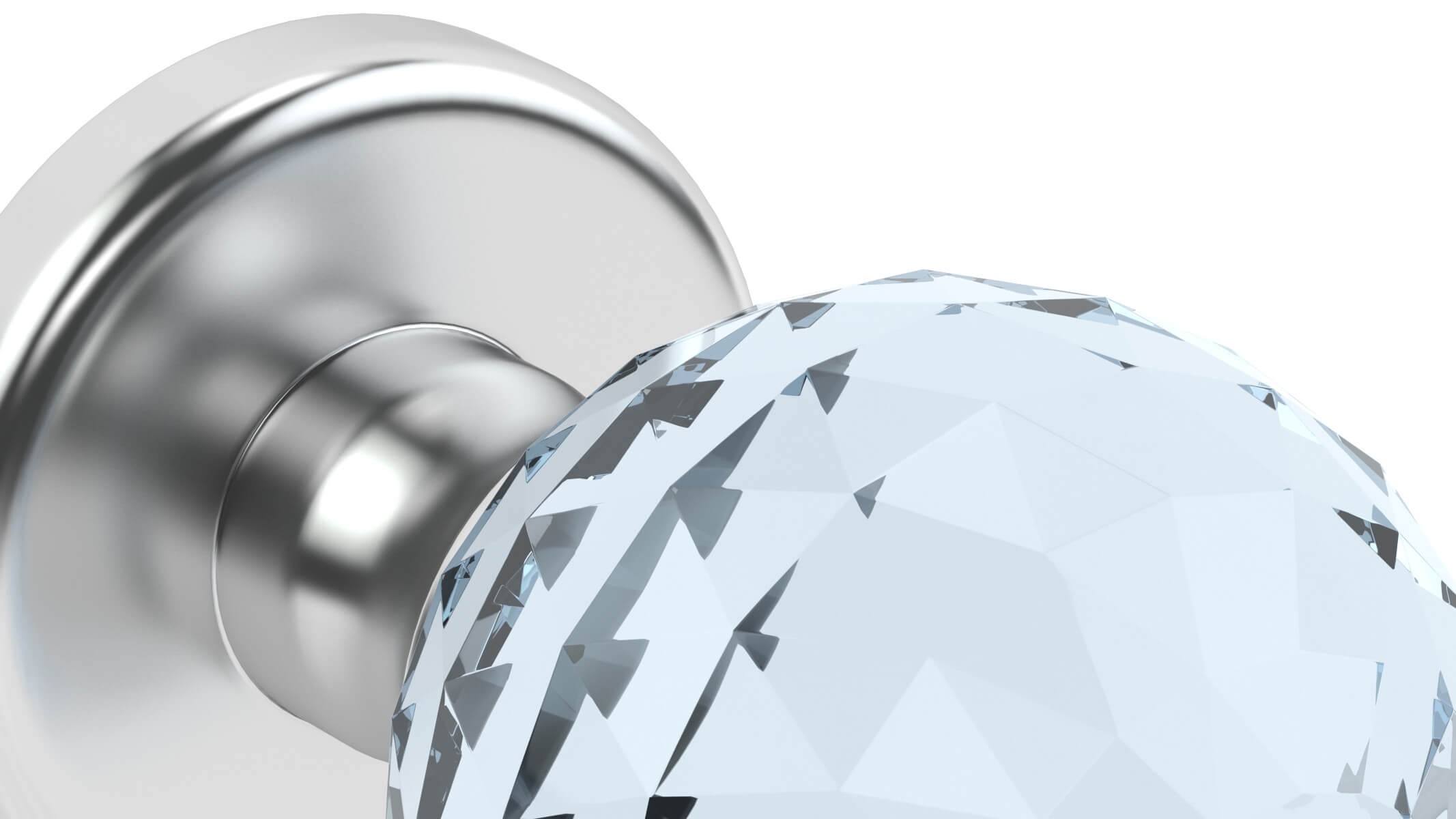 Glass Facetted Mortice Door Knob - 3D Model by frezzy