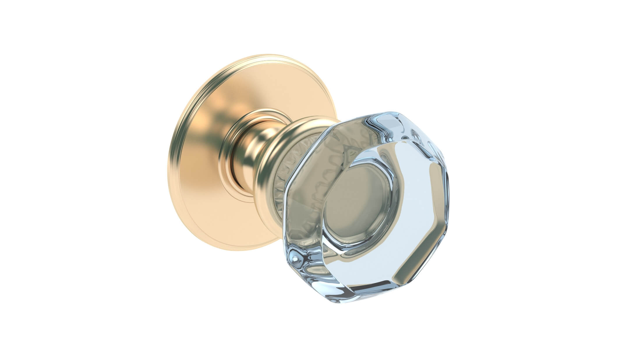 Glass Octagonal Mortice Door Knob - 3D Model by frezzy