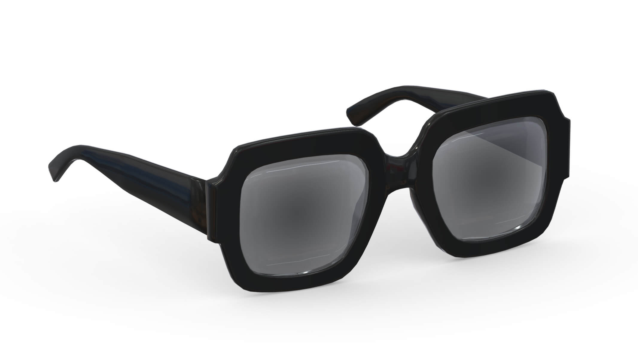 Glasses Square Frame Low Poly - 3D Model by frezzy