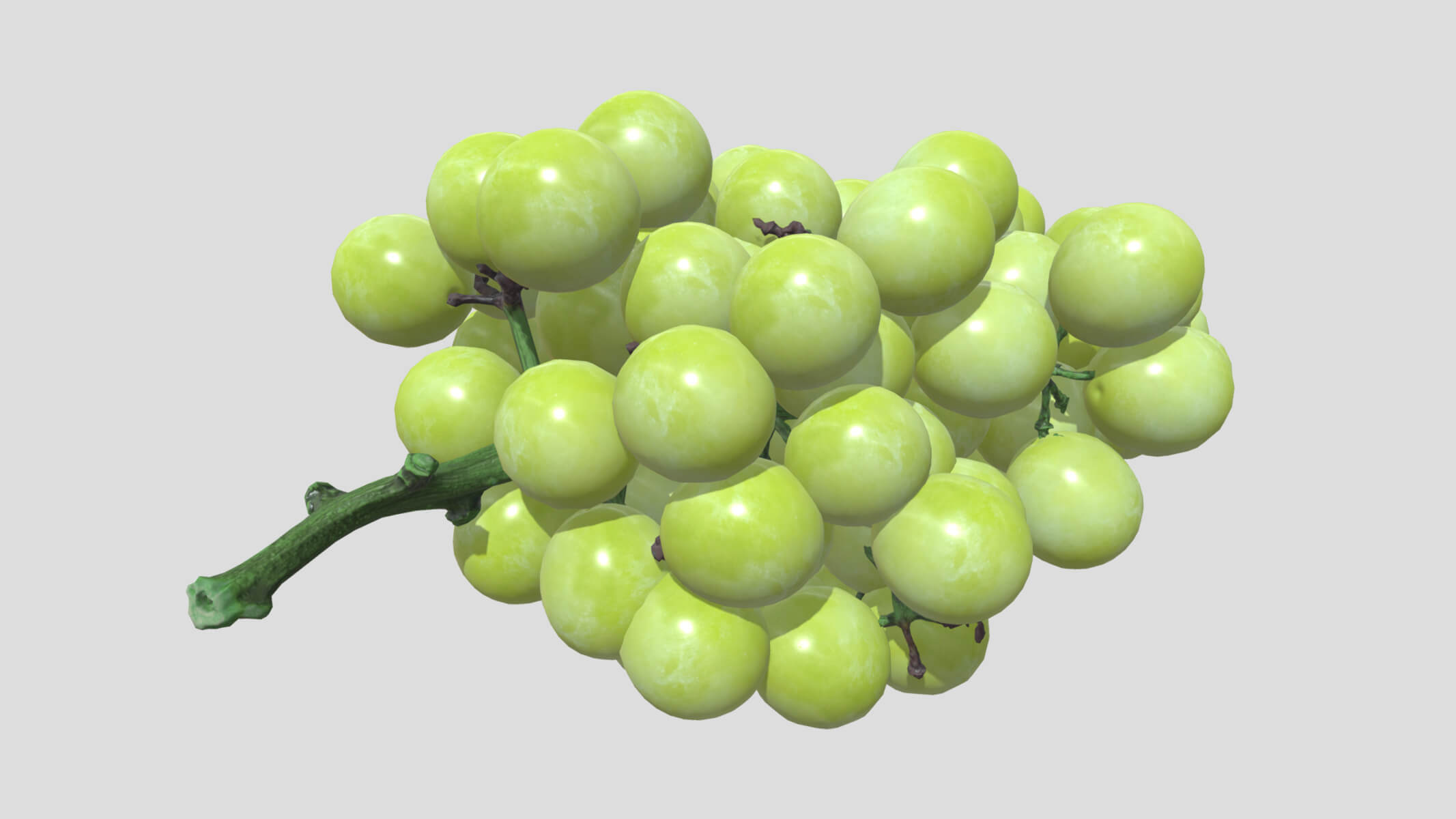 Green Grape Low Poly - 3D Model by frezzy