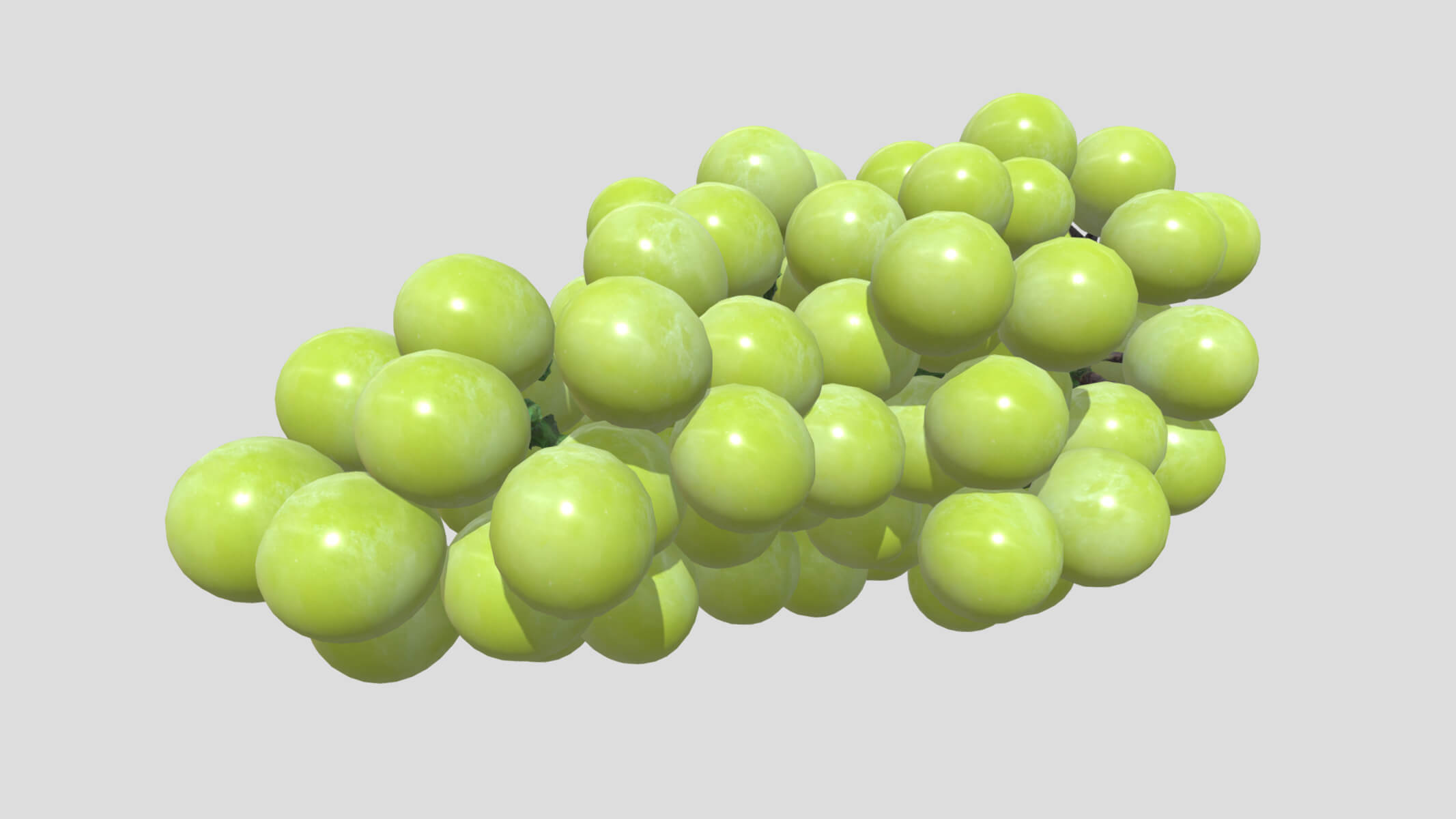 Green Grape Low Poly - 3D Model by frezzy