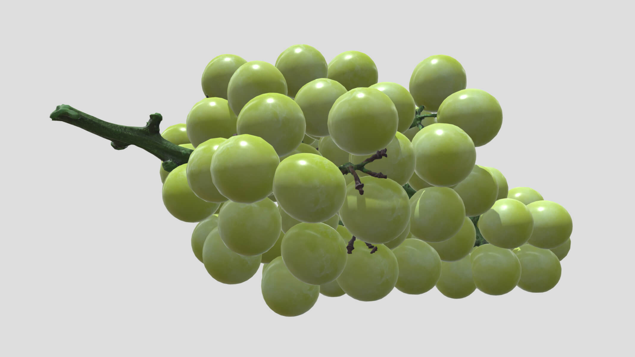 Green Grape Low Poly - 3D Model by frezzy