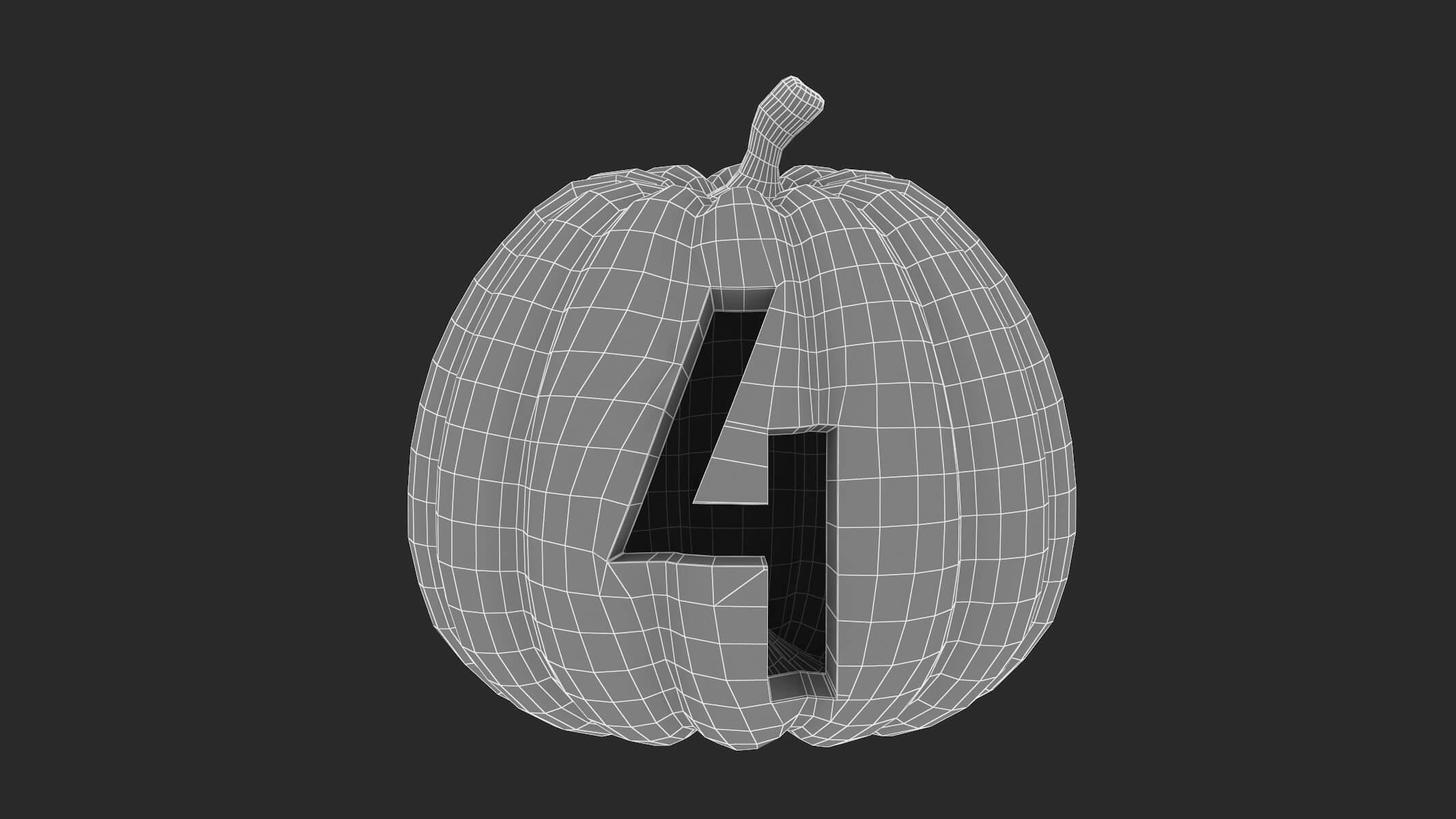 Halloween Pumpkin Numbers - 3D Model by frezzy