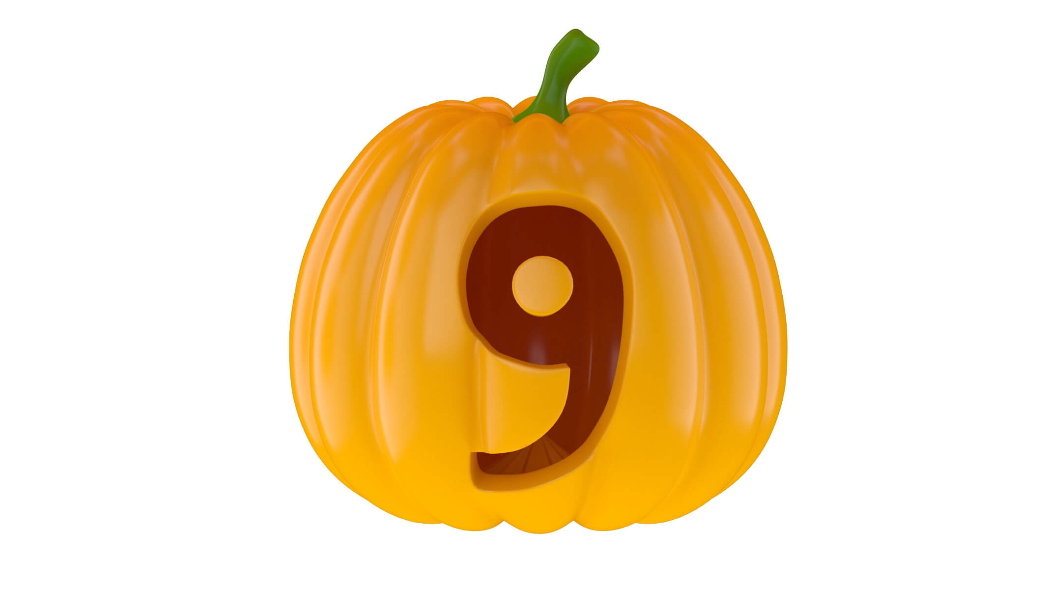 Halloween Pumpkin Numbers - 3D Model by frezzy