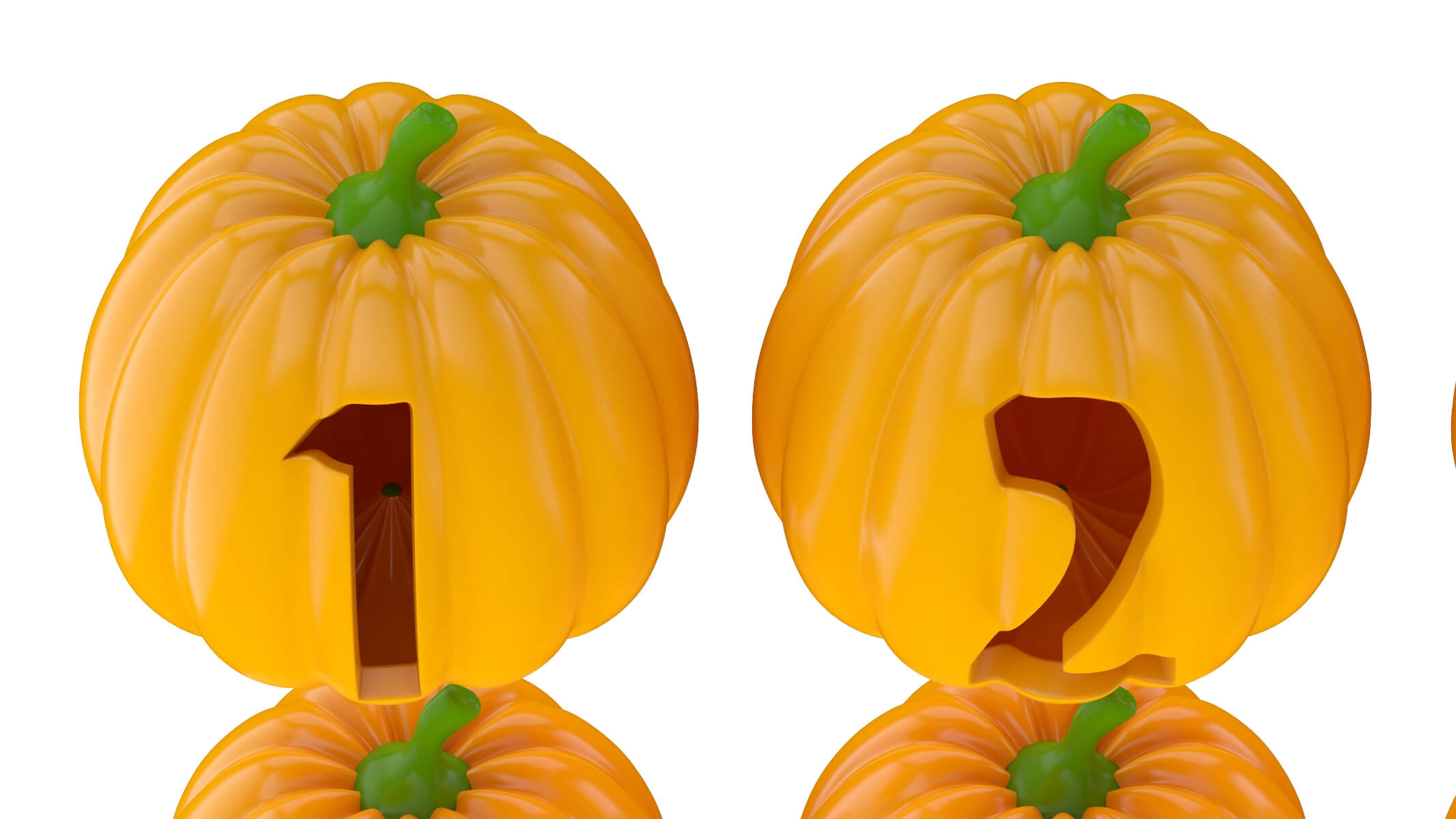 Halloween Pumpkin Numbers - 3D Model by frezzy