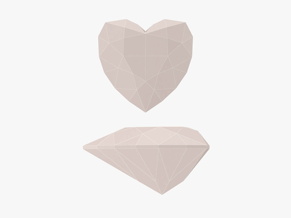 Heart Cut Diamond - 3D Model by frezzy