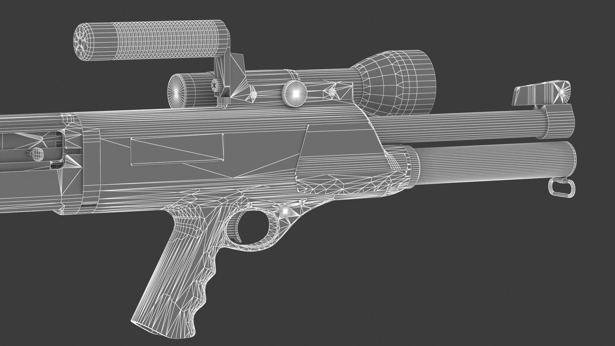 High Standard Model 10 Low Poly by frezzy