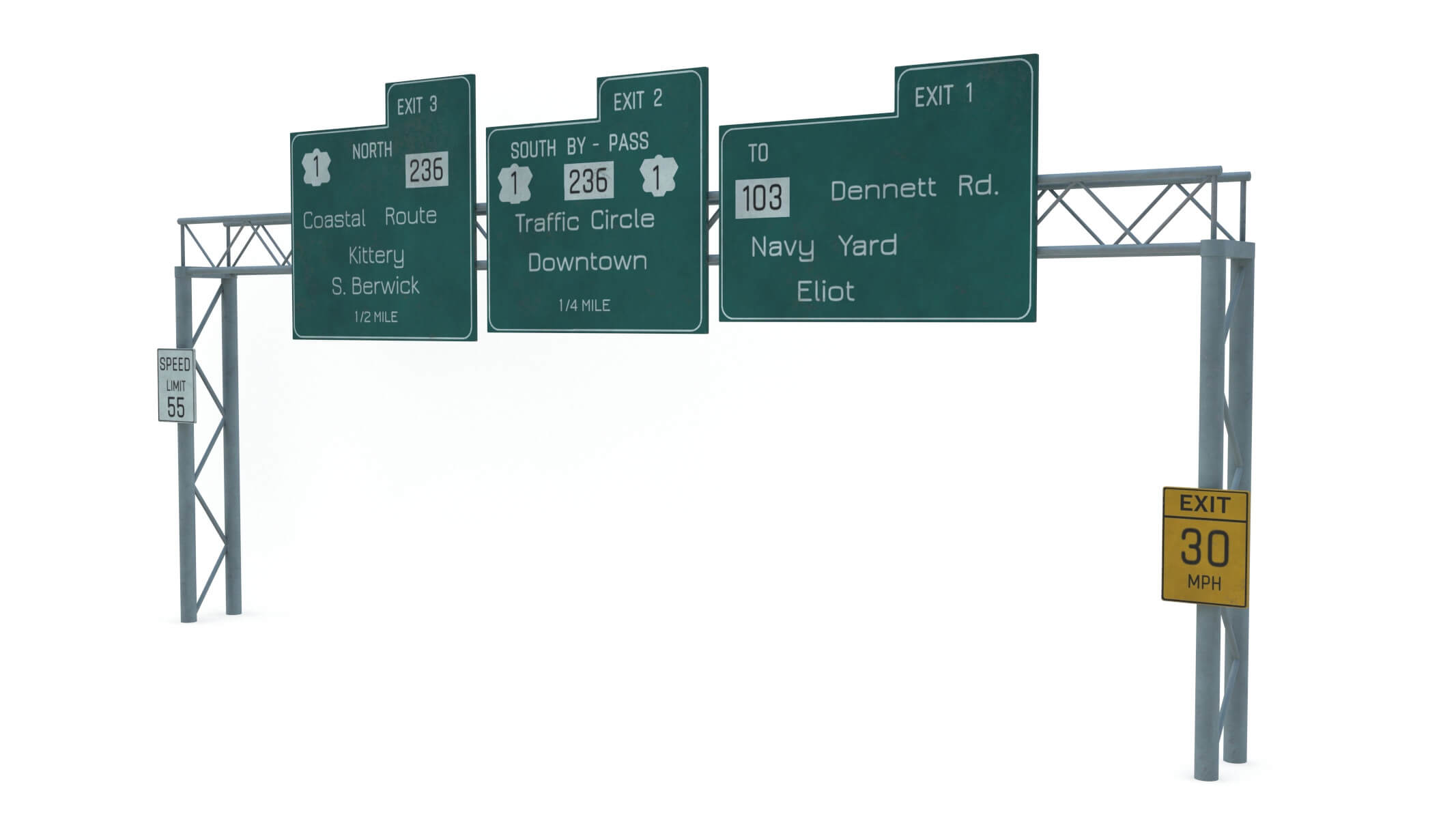 Highway Sign 07 - 3D Model by frezzy