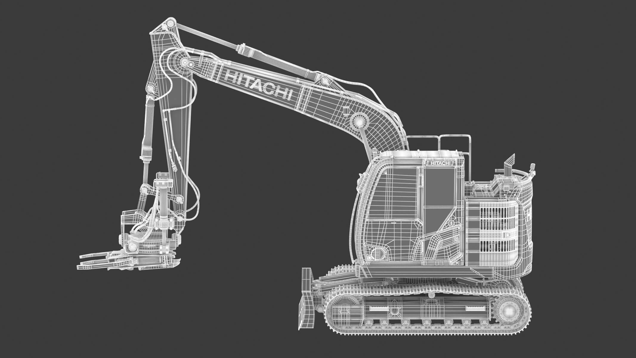Hitachi ZX135-7 With Custom Arm 3D Model by frezzy