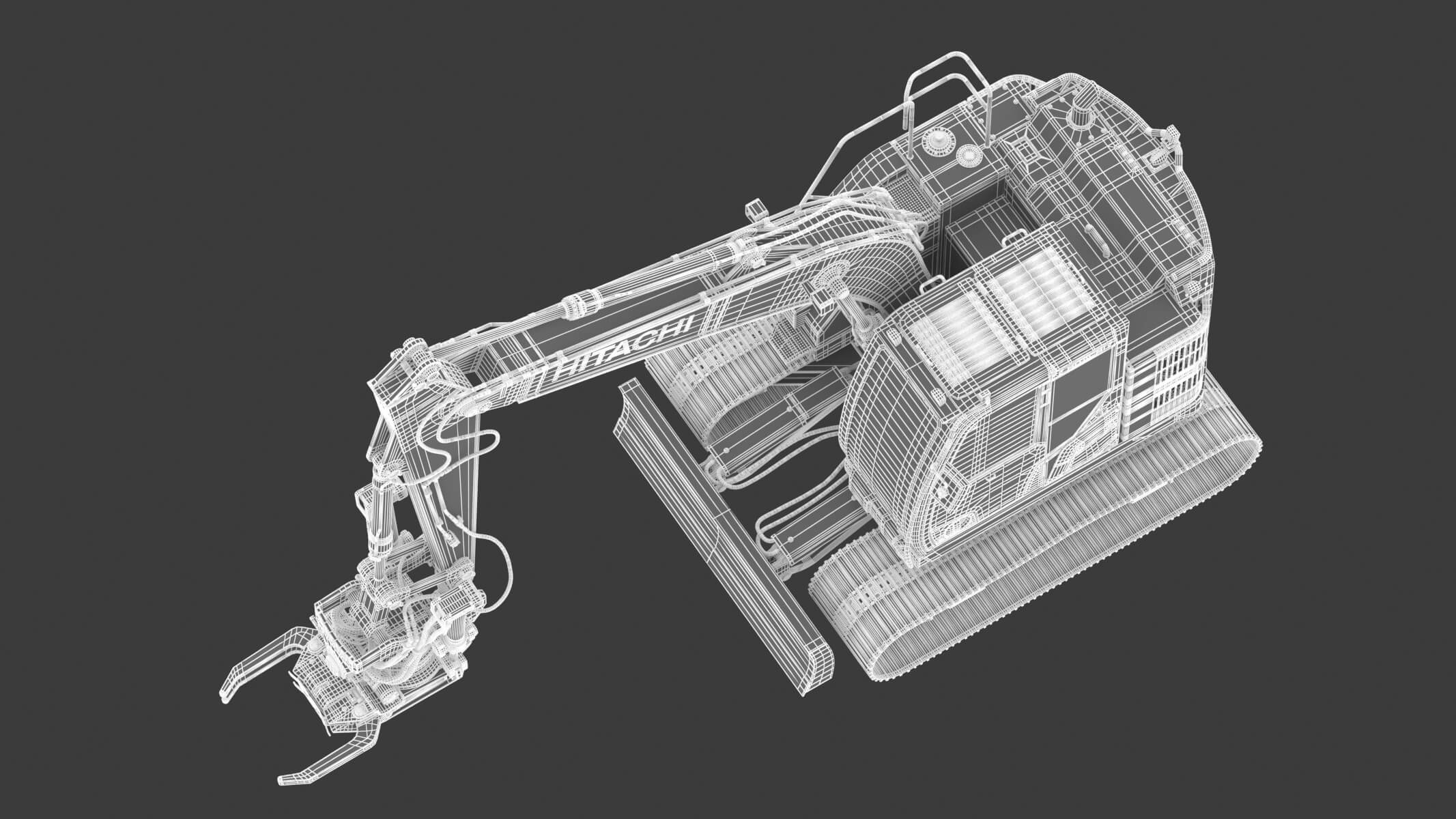 Hitachi ZX135-7 With Custom Arm 3D Model by frezzy