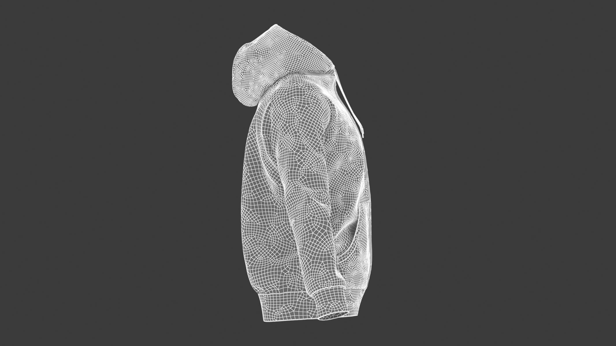 Hoodie Zip Generic - 3D Model by frezzy
