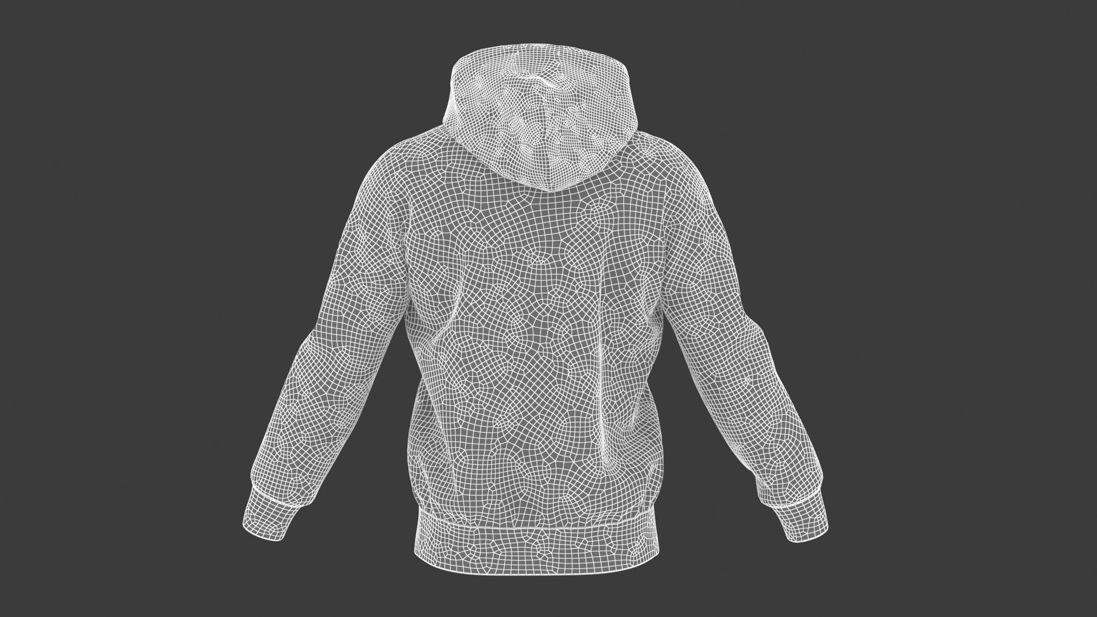Hoodie Zip Generic - 3D Model by frezzy