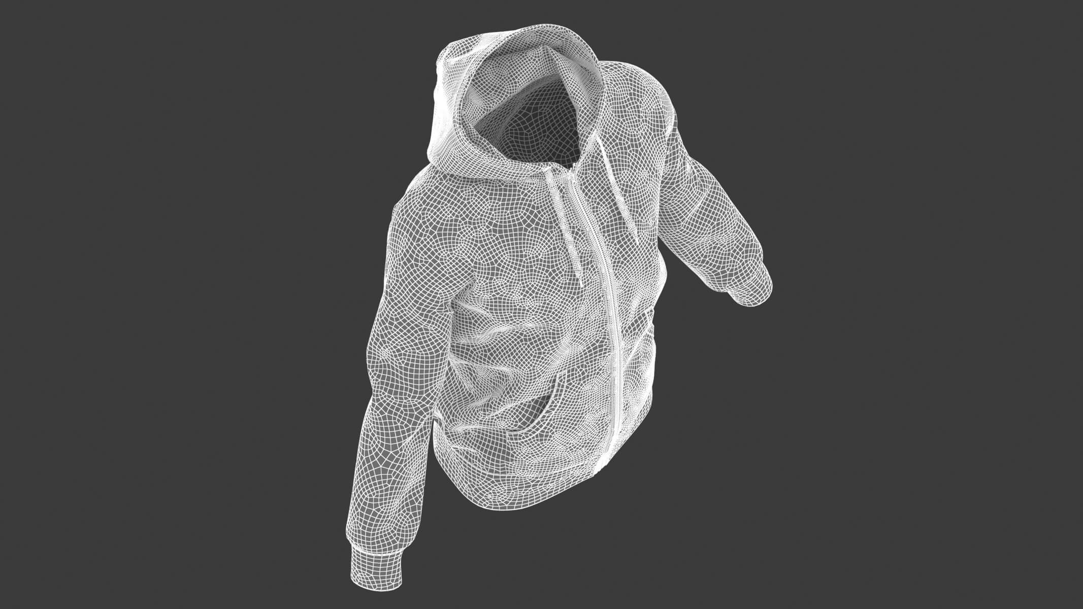 Hoodie Zip Generic - 3D Model by frezzy