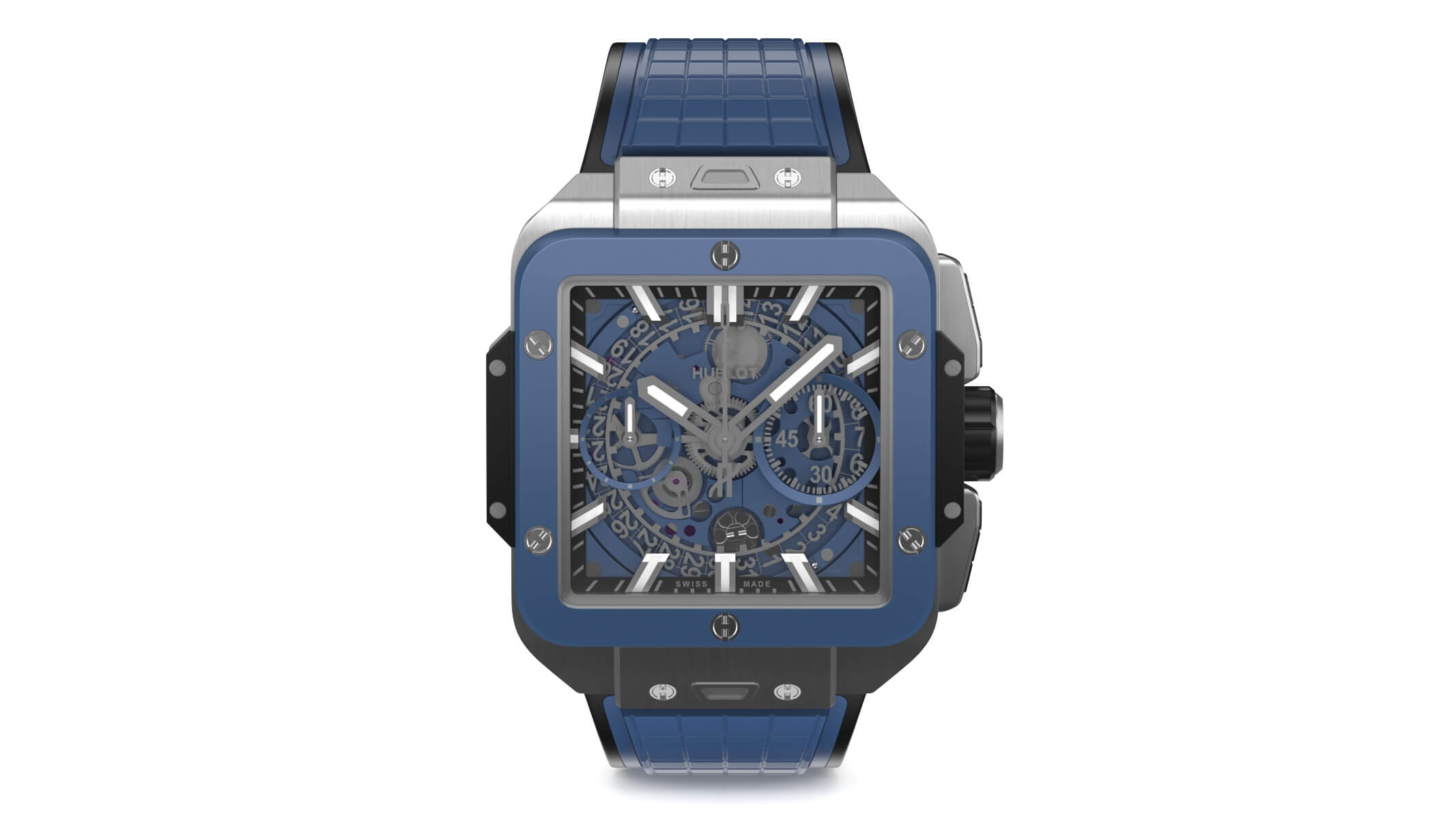 Hublot Square Bang Unico Titanium Blue Ceramic 42mm - 3D Model by frezzy