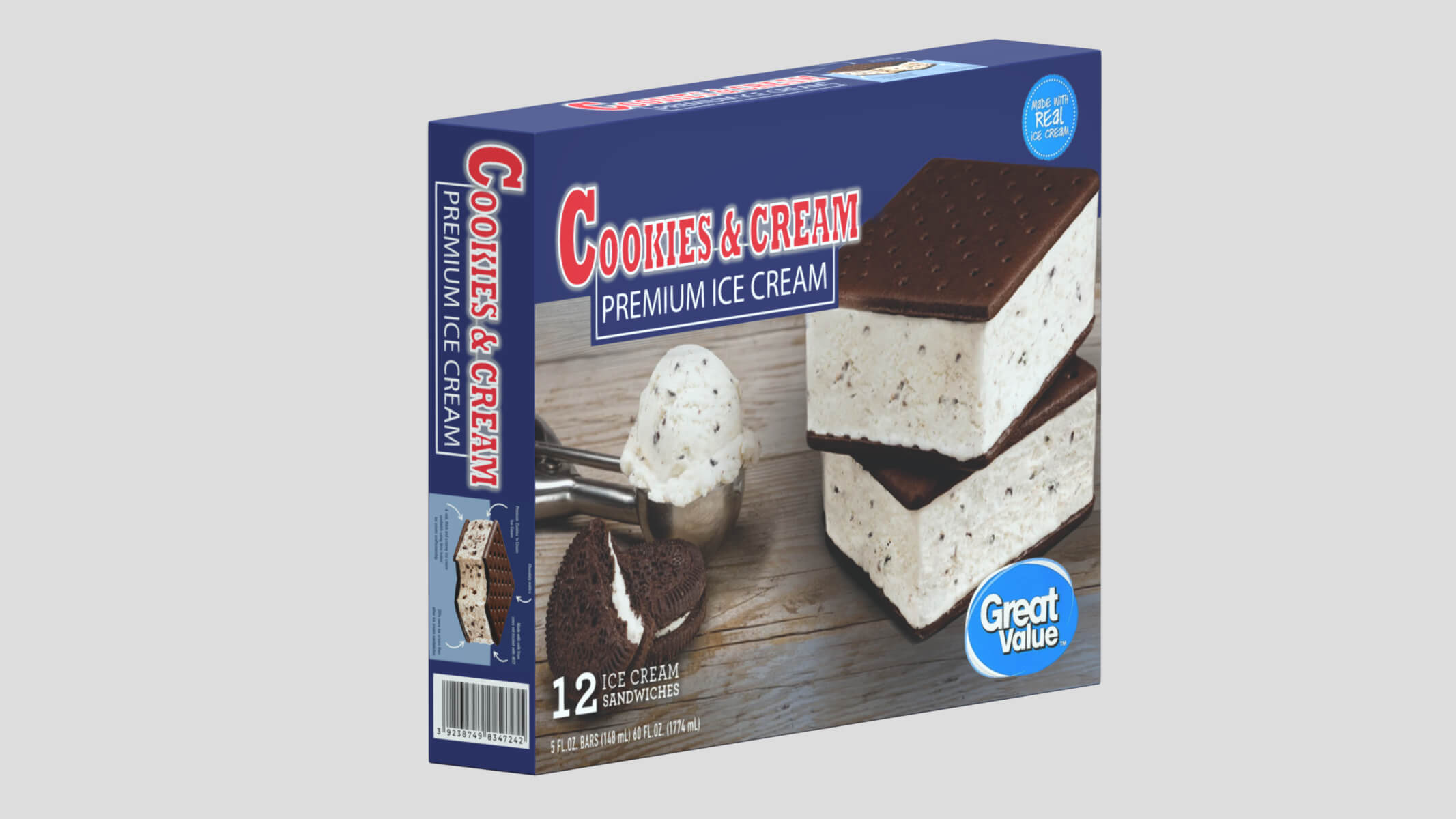 Ice Cream Sandwiches Box Low Poly - 3D Model by frezzy