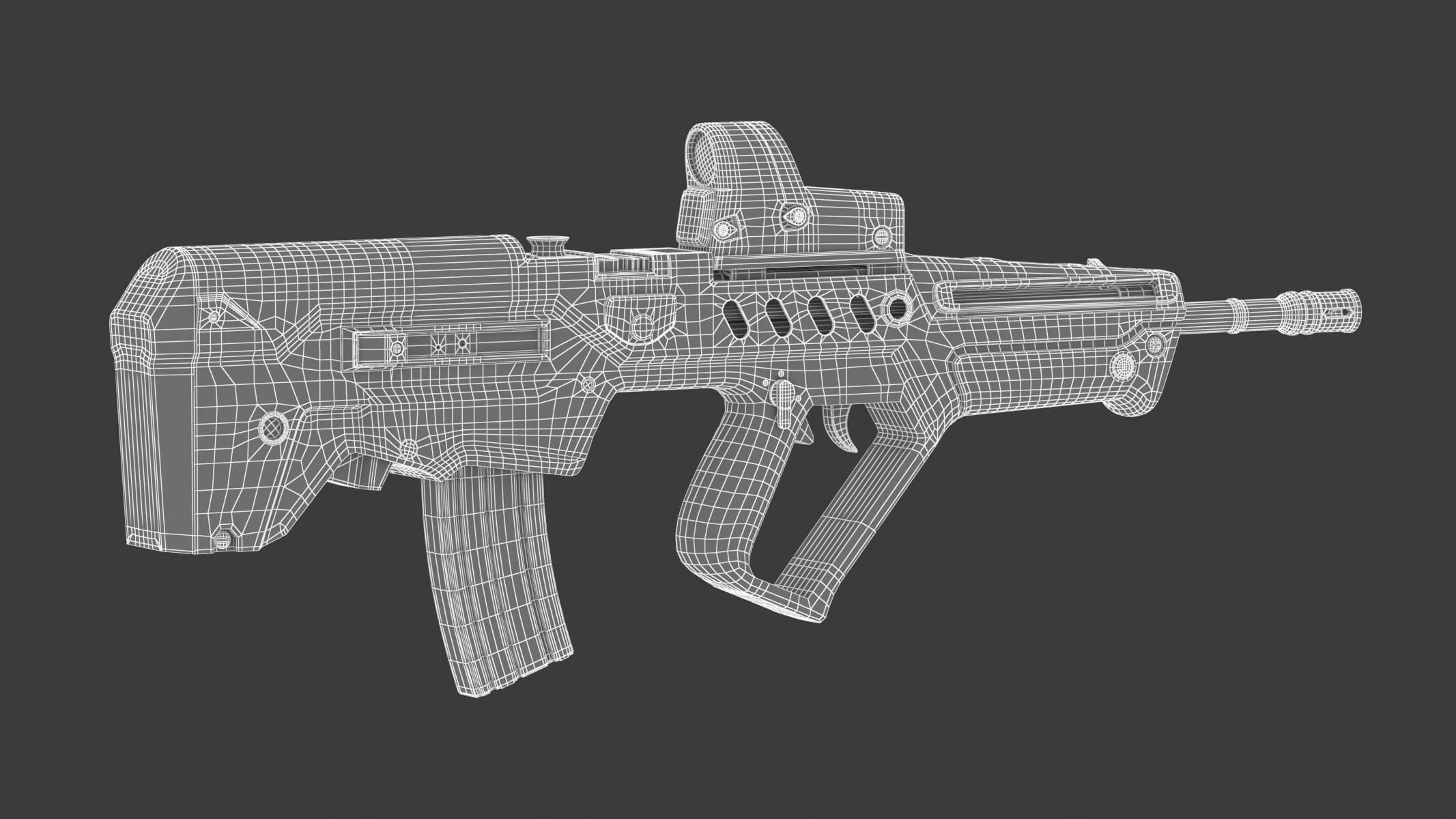 IWI Tavor Bullpup Assault Rifle - 3D Model by frezzy