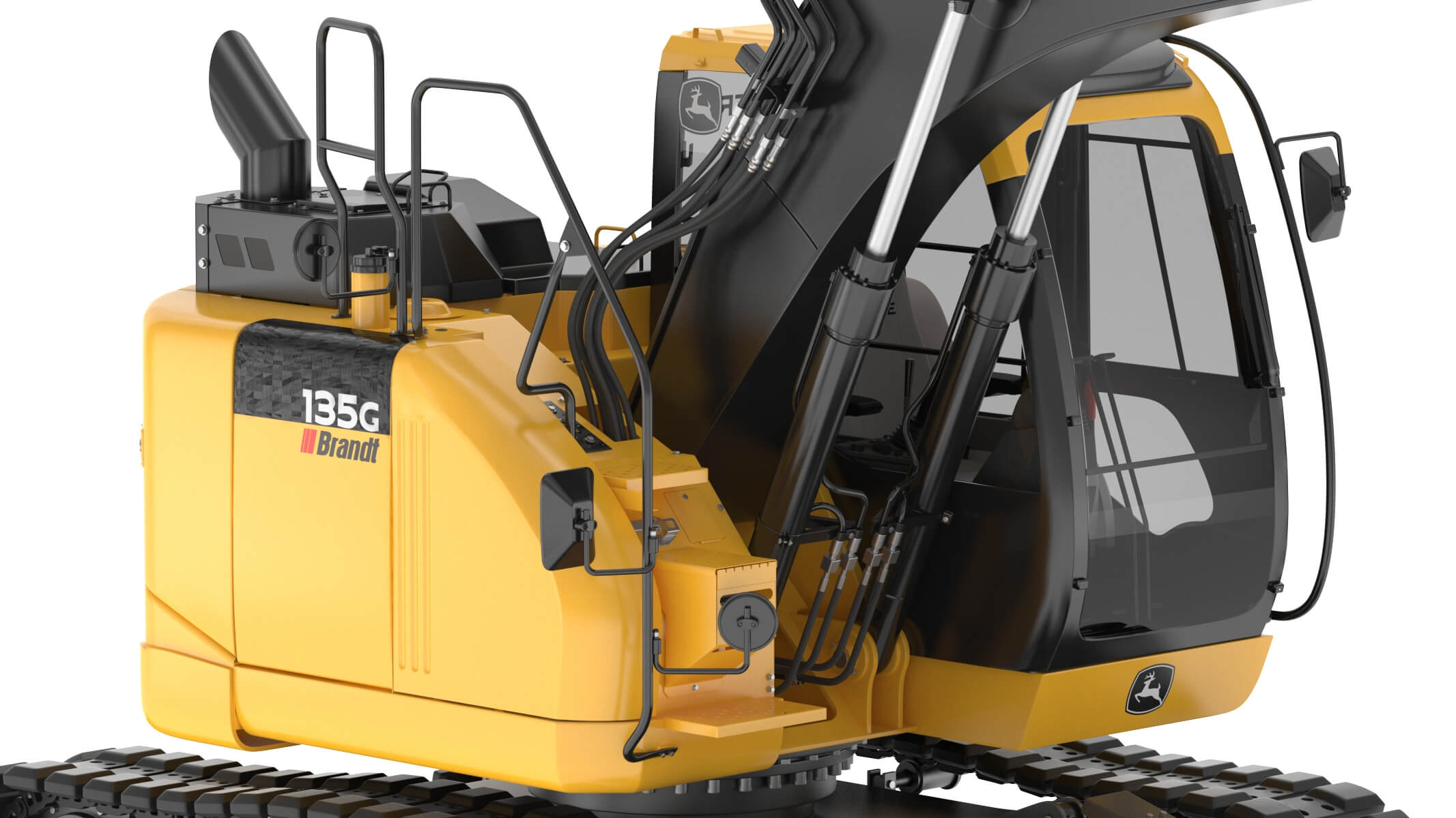 John Deere 135G and Bucket - 3D Model by frezzy