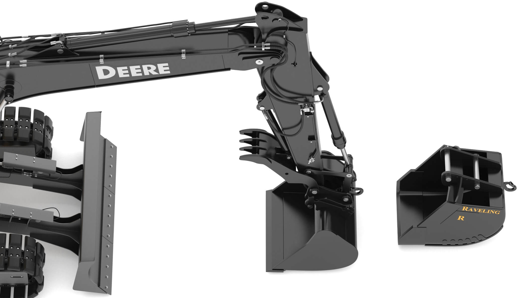 John Deere 135G and Bucket - 3D Model by frezzy