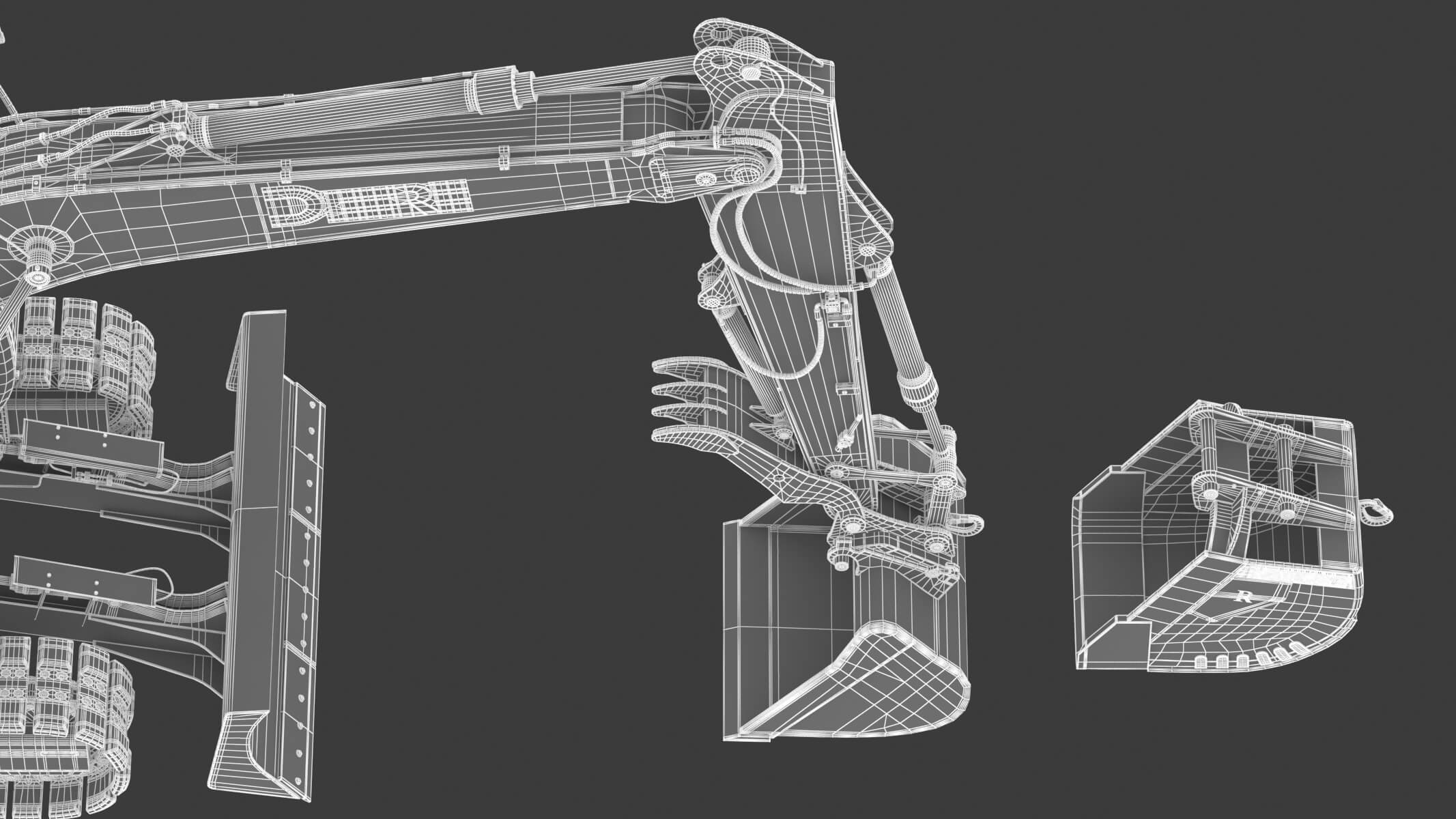 John Deere 135G and Bucket - 3D Model by frezzy