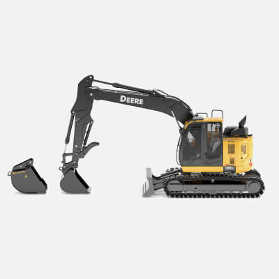 John Deere 135G and Bucket - 3D Model by frezzy