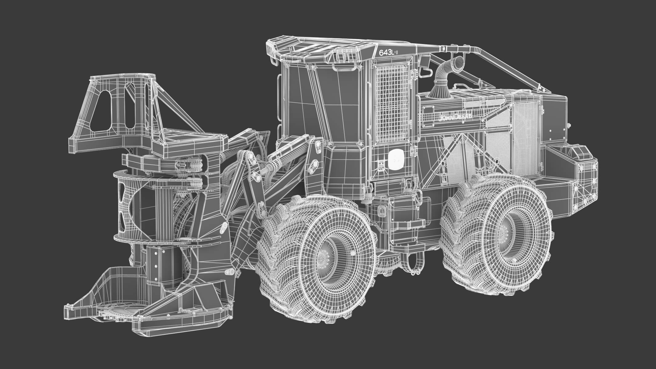 John Deere 643L-II Wheeled Feller Buncher 3D Model by frezzy