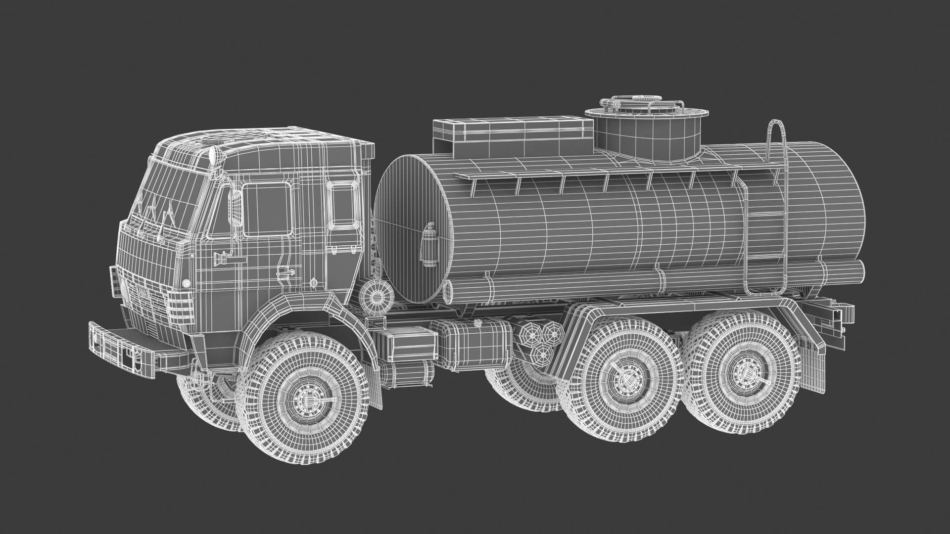 Kamaz 5350 Fuel Tanker - 3D Model by frezzy