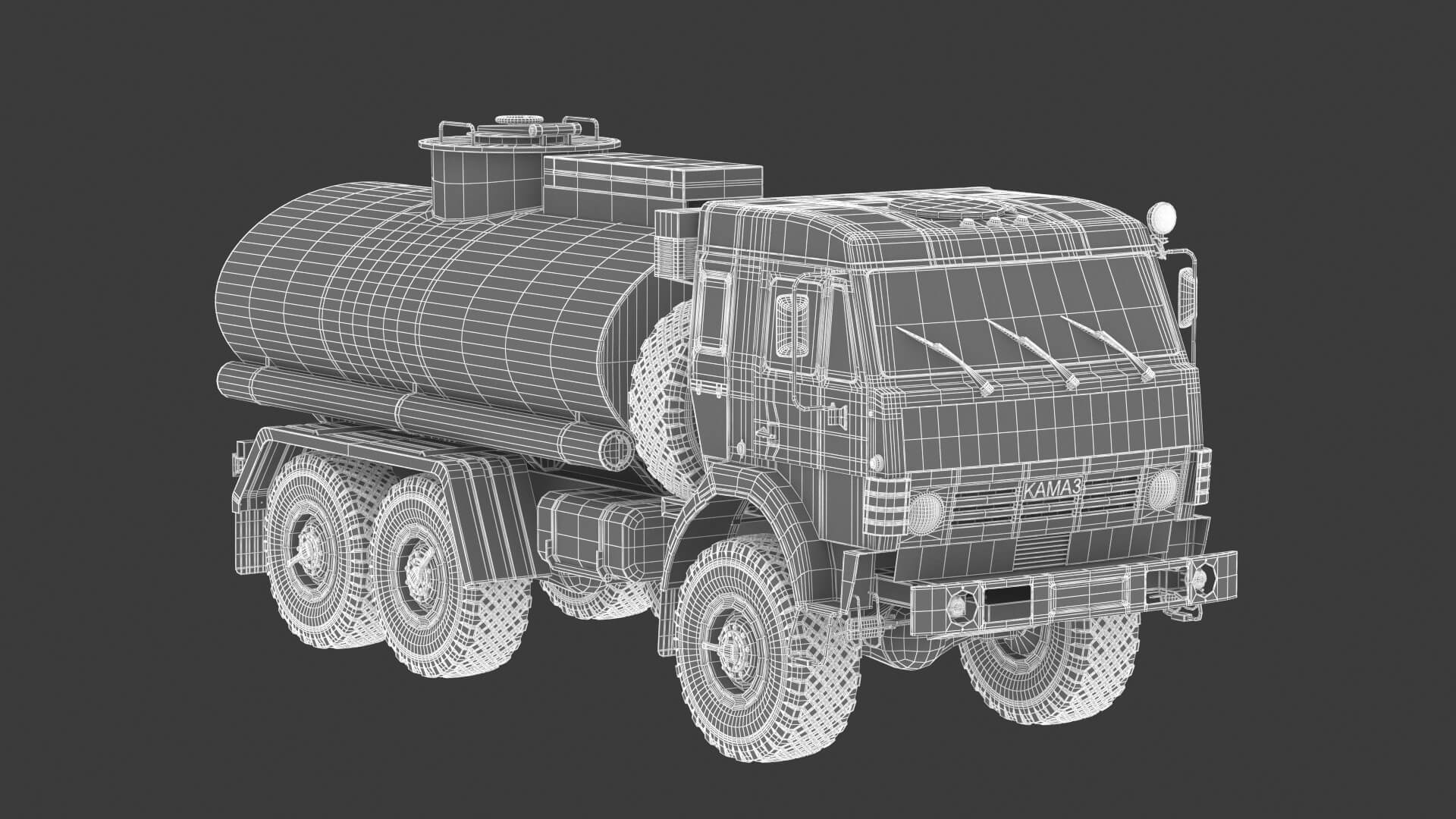 Kamaz 5350 Fuel Tanker - 3D Model by frezzy