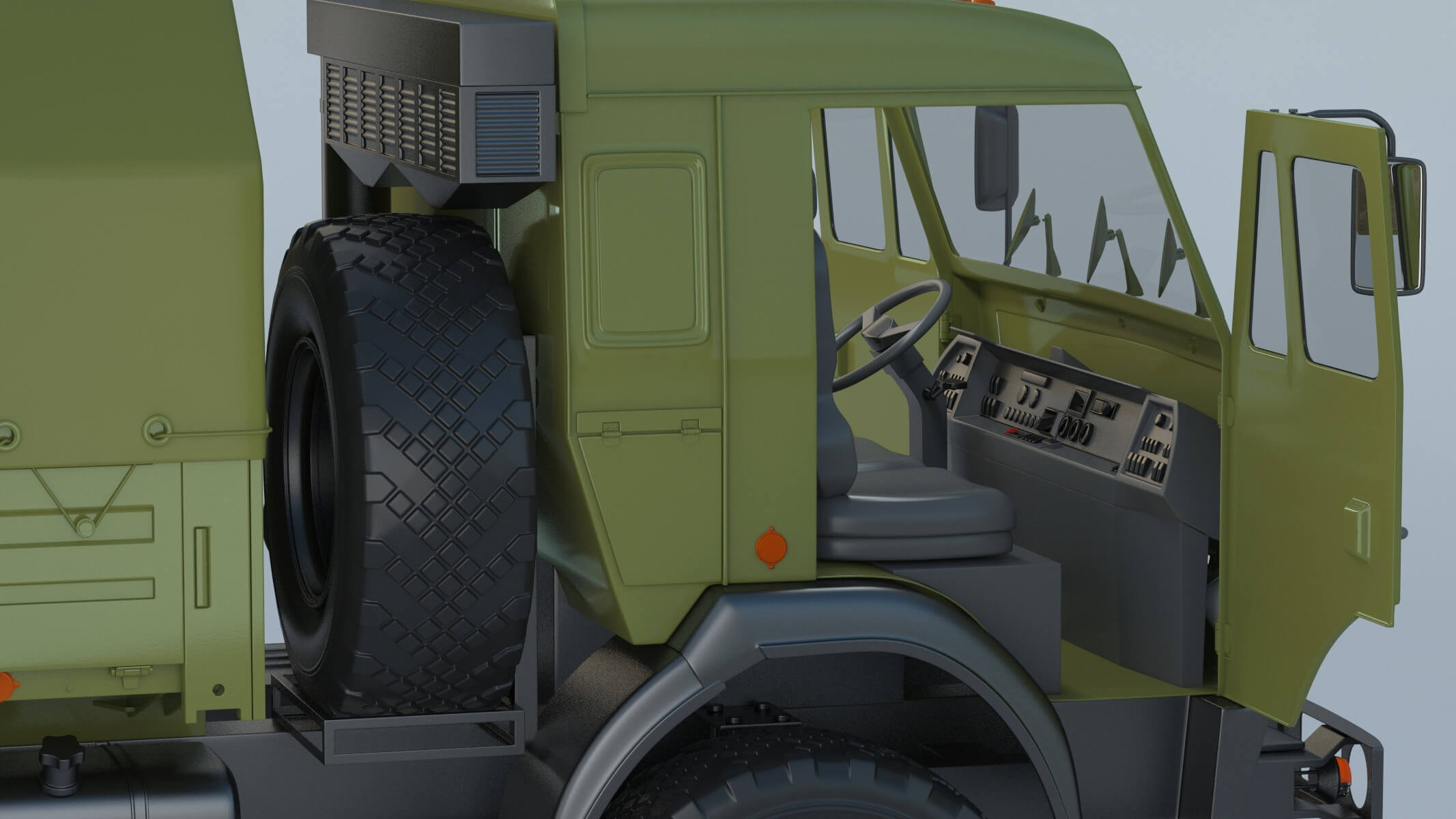Kamaz 5350 Utility Truck - 3D Model by frezzy