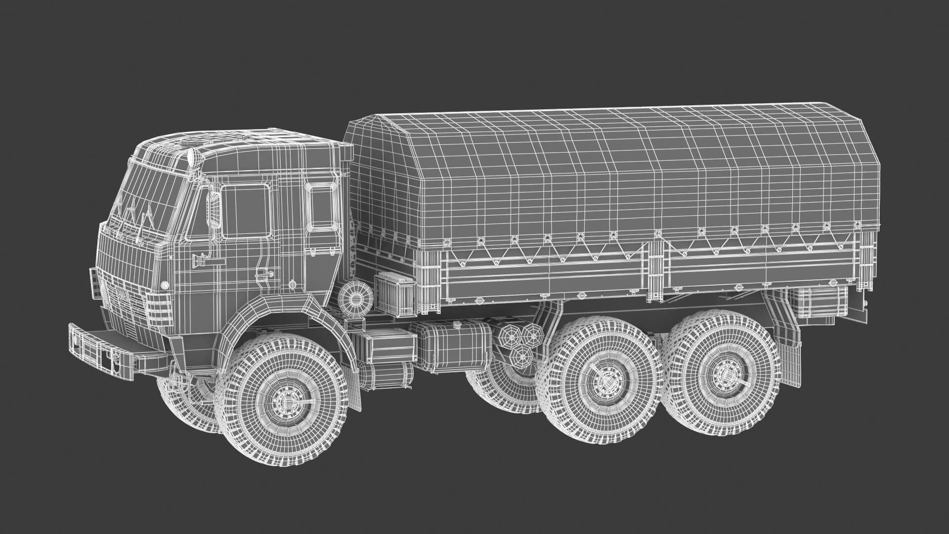 Kamaz 5350 Utility Truck - 3D Model by frezzy