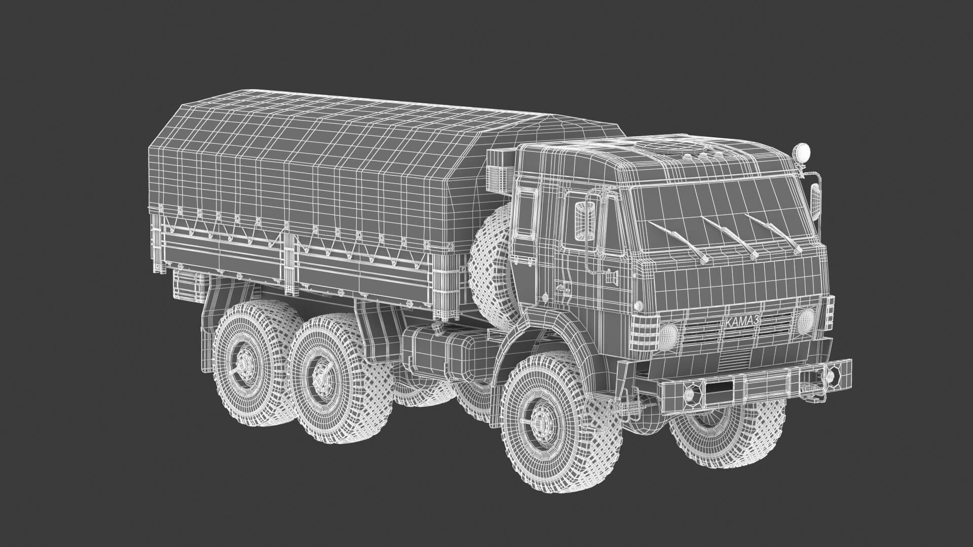 Kamaz 5350 Utility Truck - 3D Model by frezzy