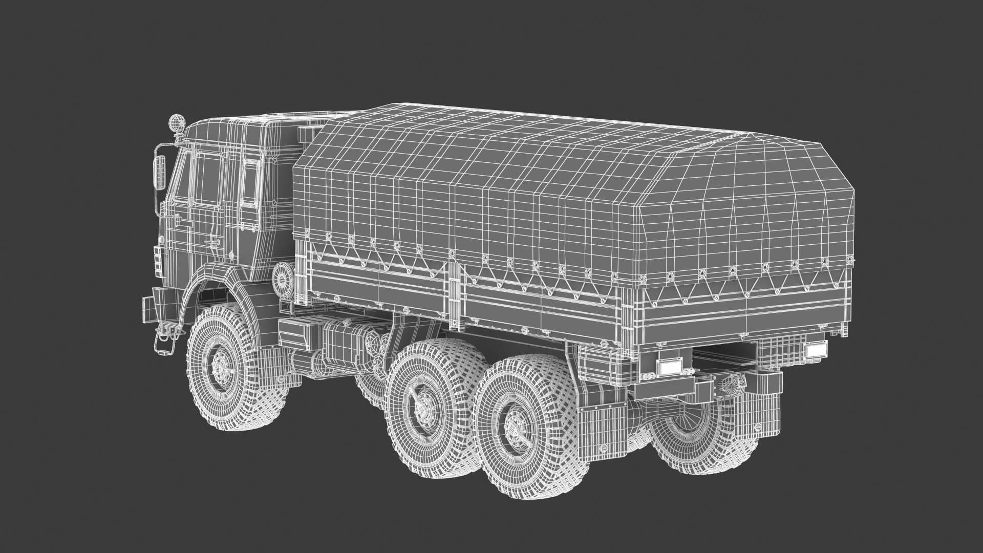 Kamaz 5350 Utility Truck - 3D Model by frezzy