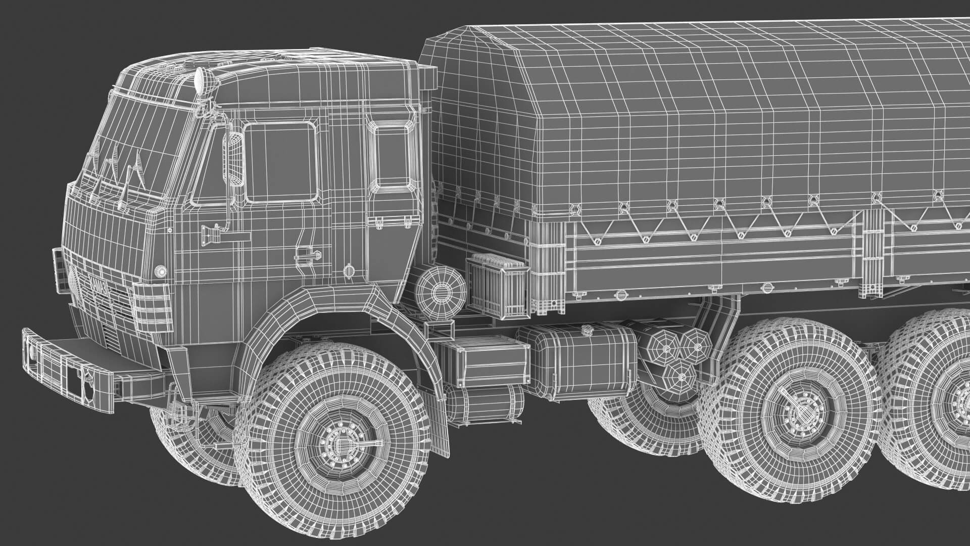 Kamaz 5350 Utility Truck - 3D Model by frezzy
