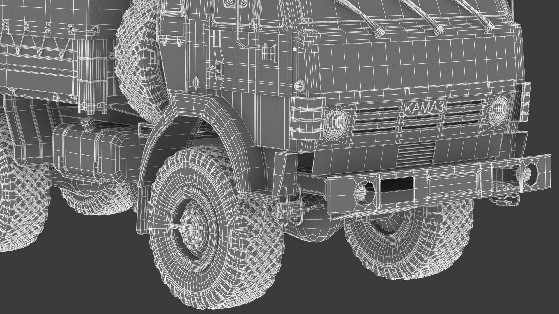 Kamaz 5350 Utility Truck - 3D Model by frezzy