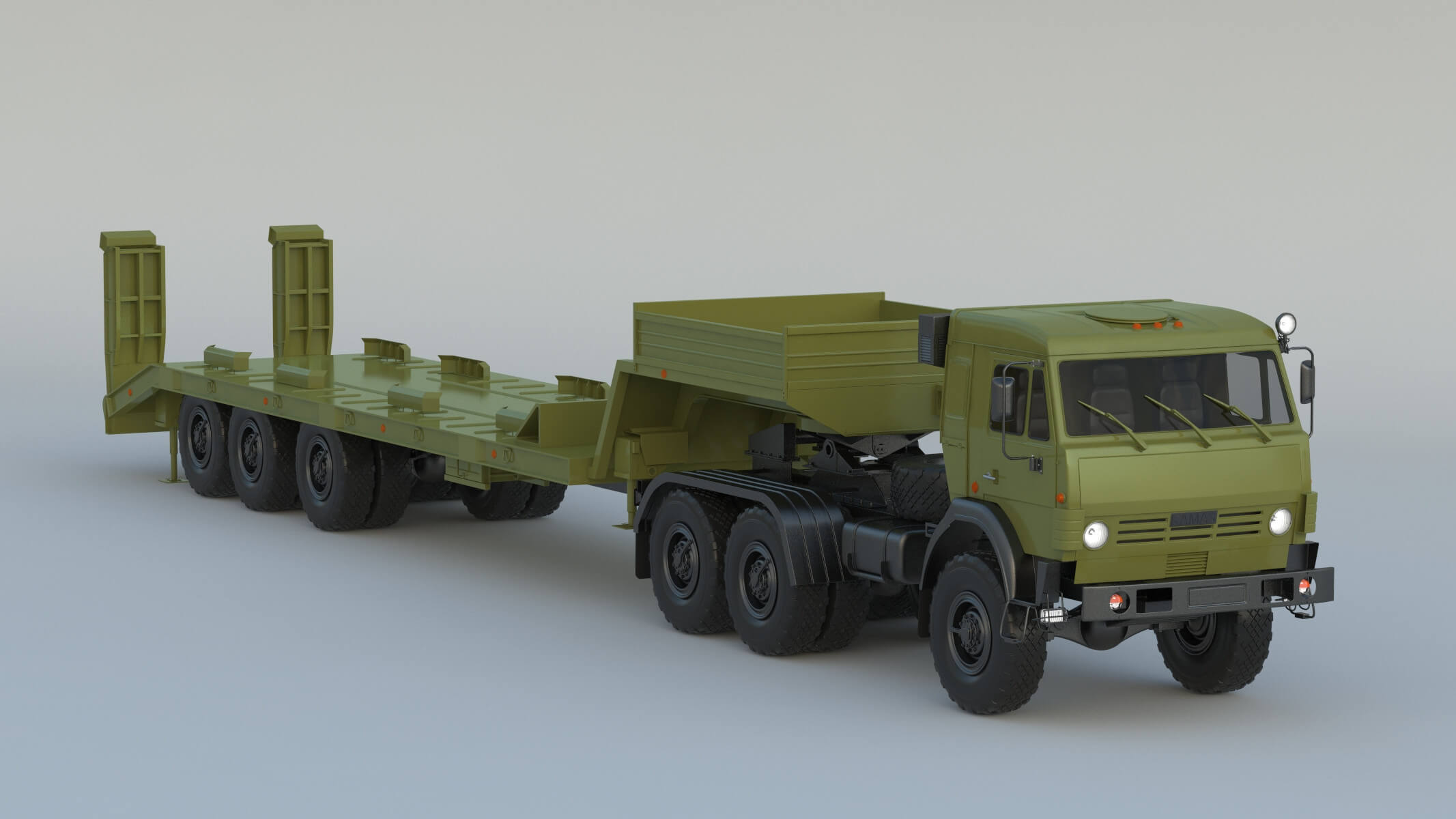 Kamaz 65225 Tank Transporter - 3D Model by frezzy