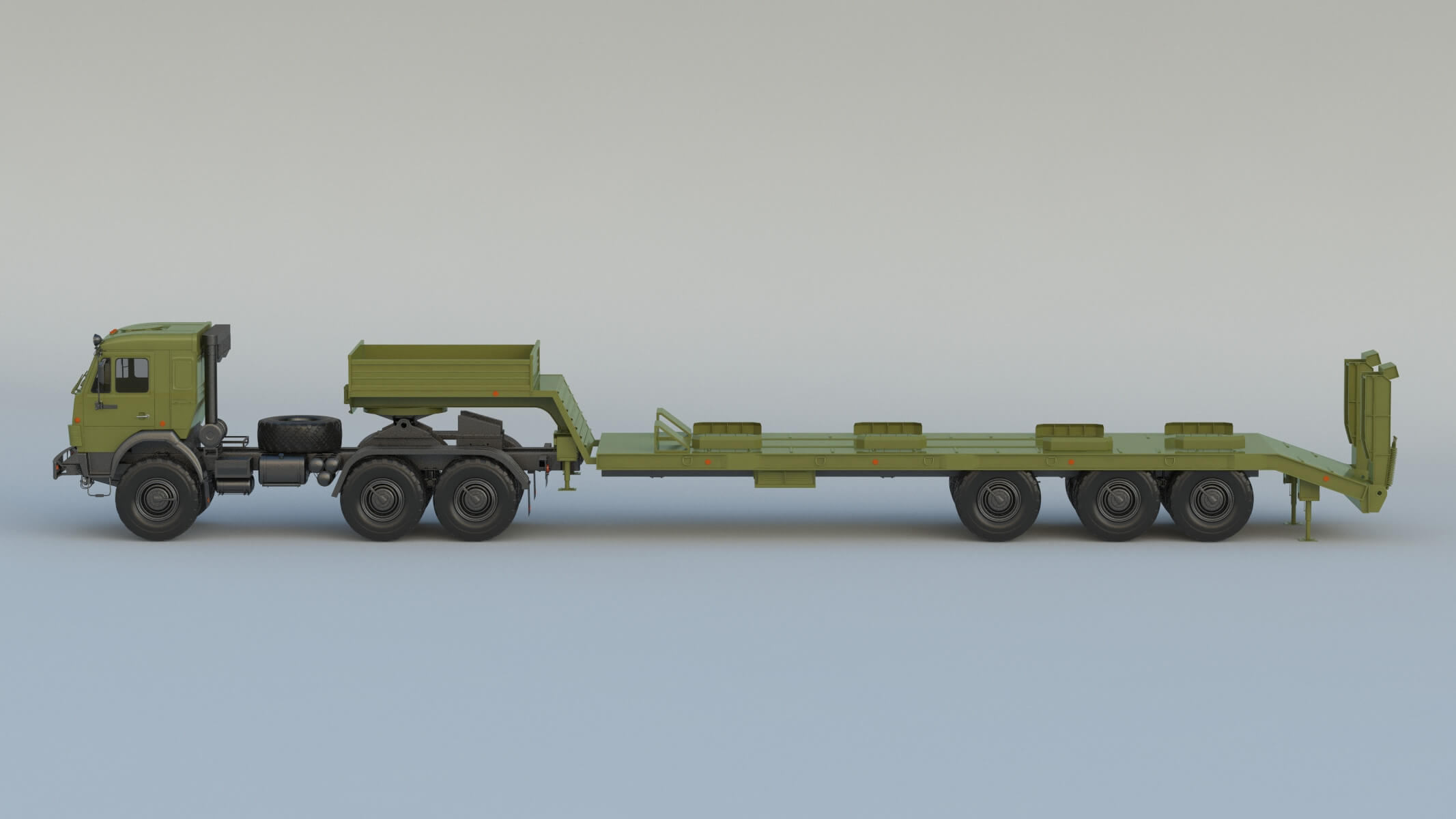 Kamaz 65225 Tank Transporter - 3D Model by frezzy