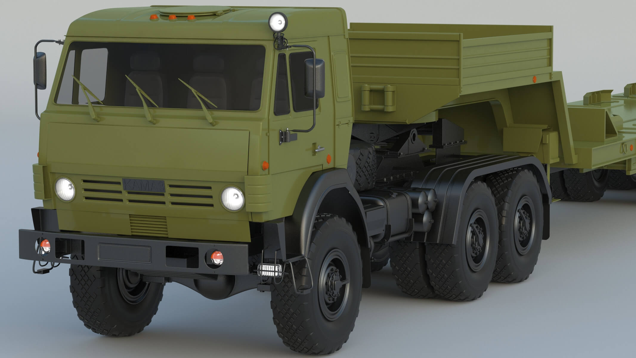 Kamaz 65225 Tank Transporter - 3D Model by frezzy