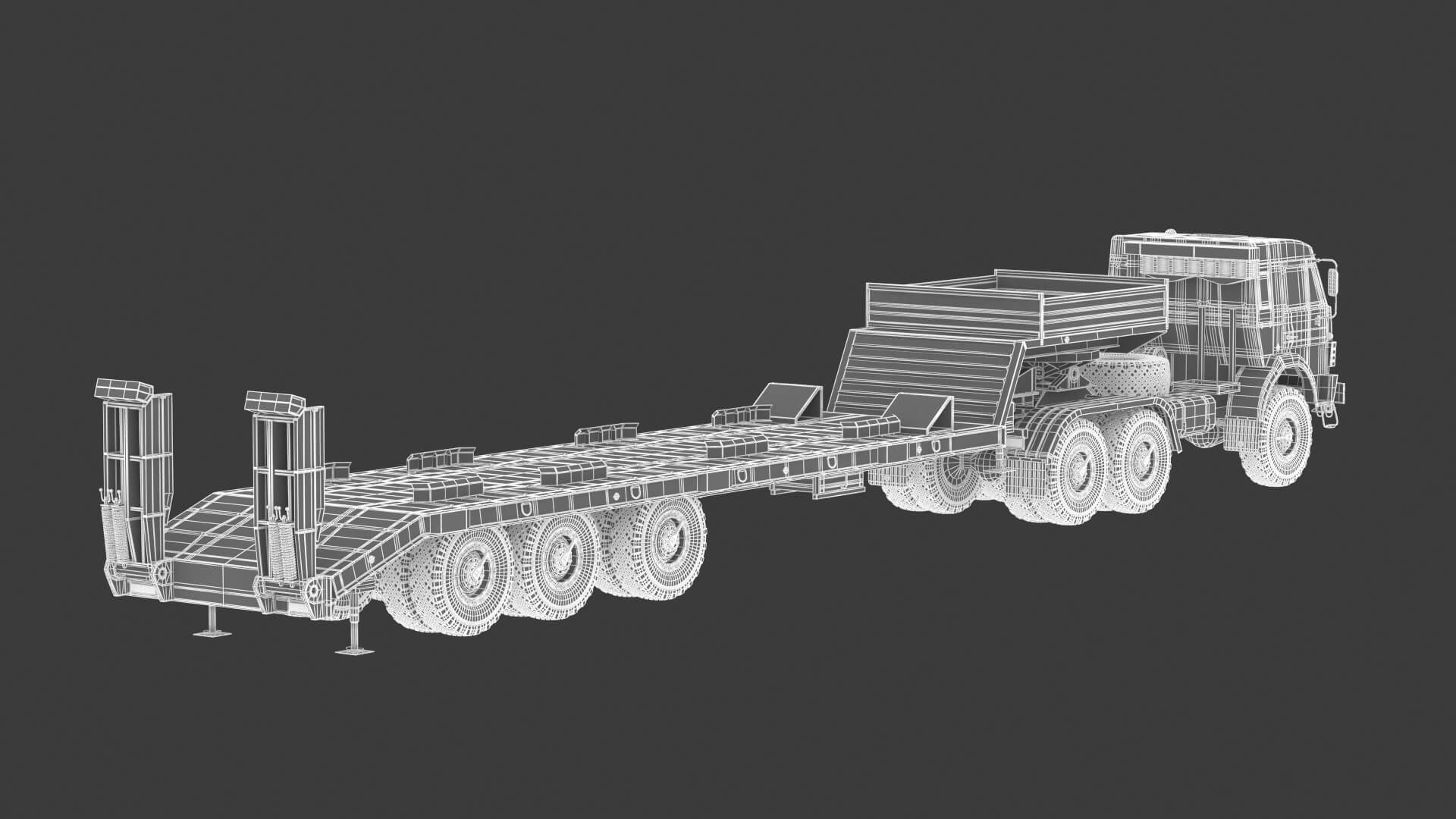Kamaz 65225 Tank Transporter - 3D Model by frezzy