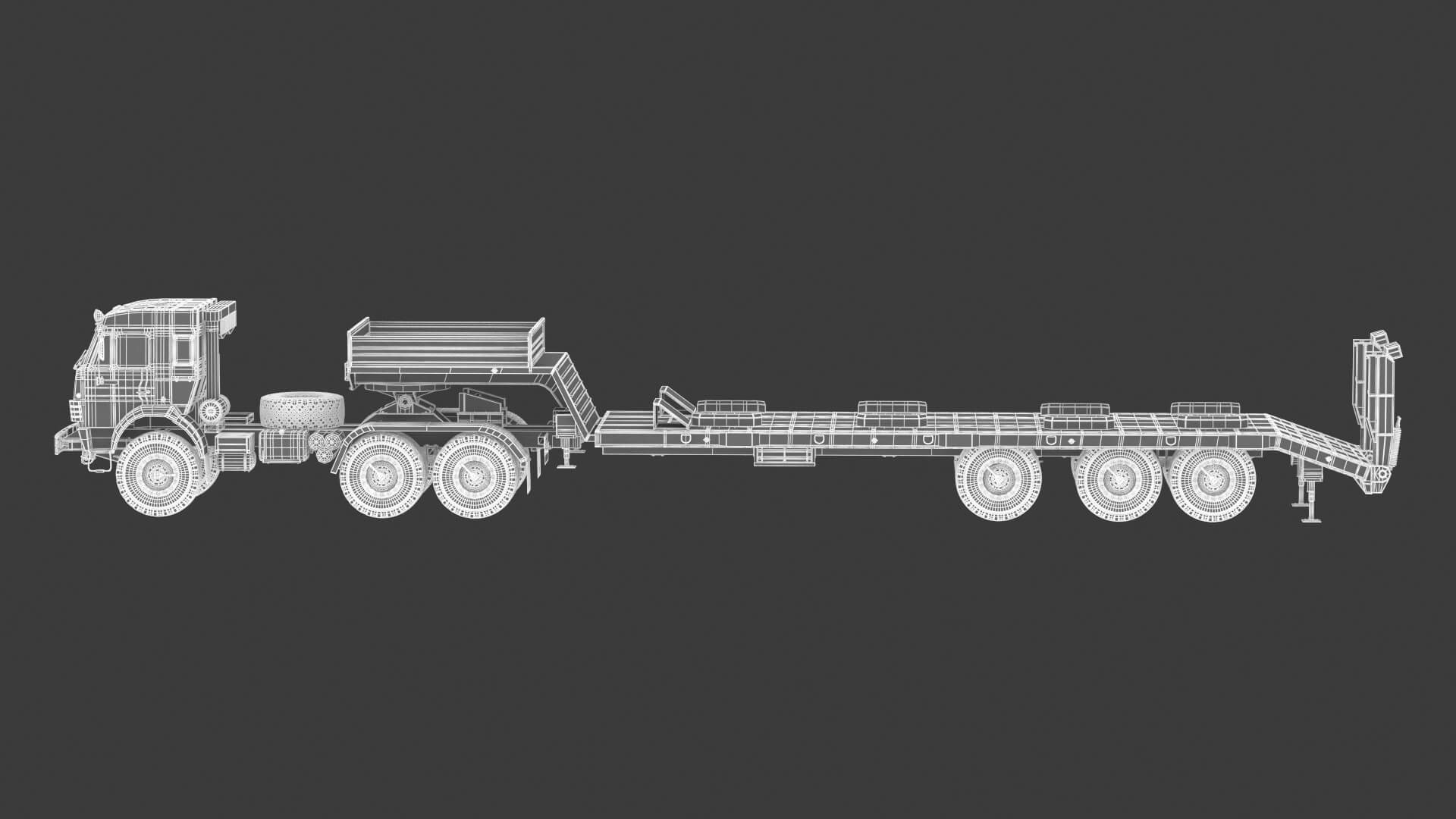 Kamaz 65225 Tank Transporter - 3D Model by frezzy