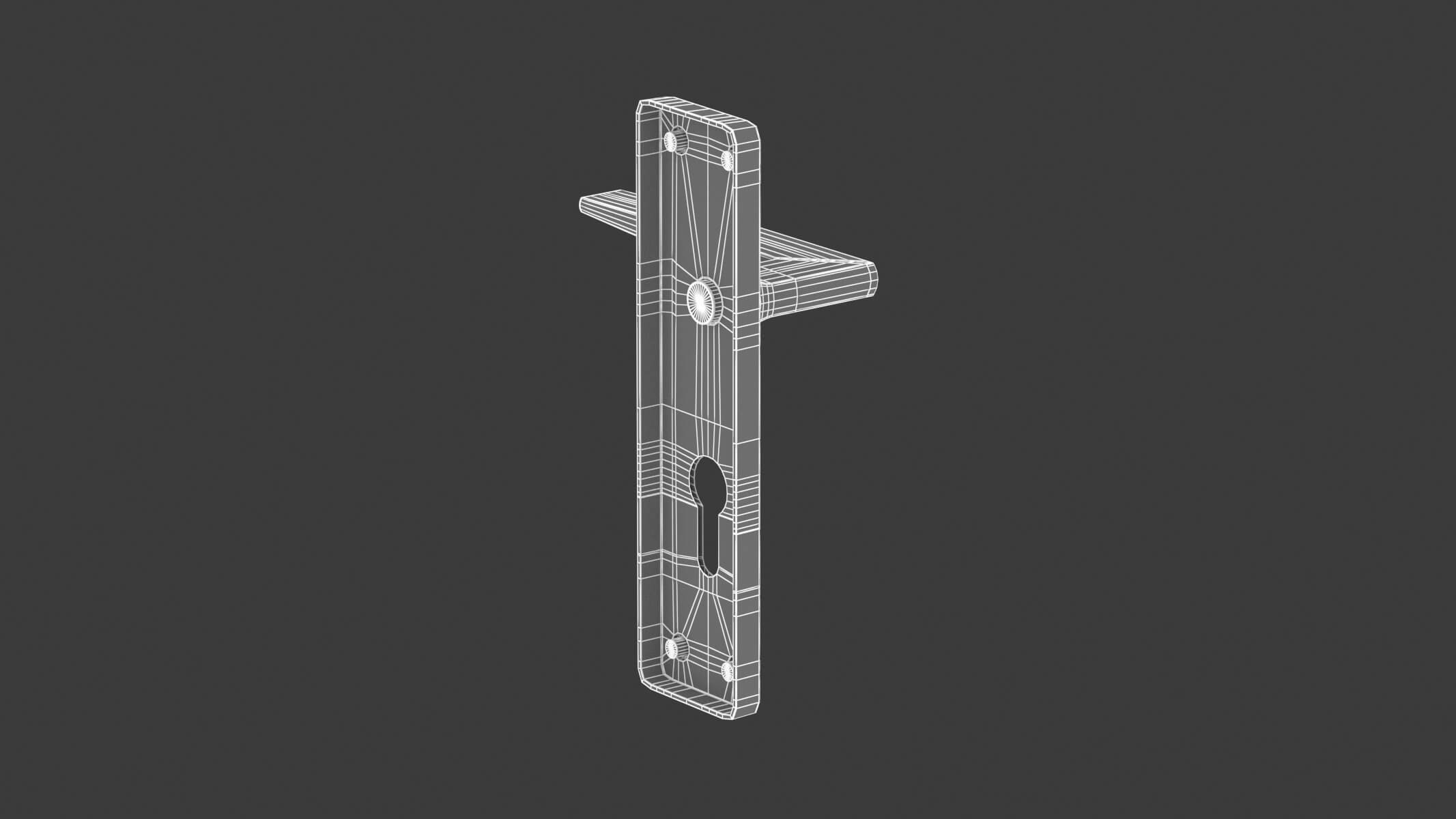 Kendal Door Handle Brass - 3D Model by frezzy