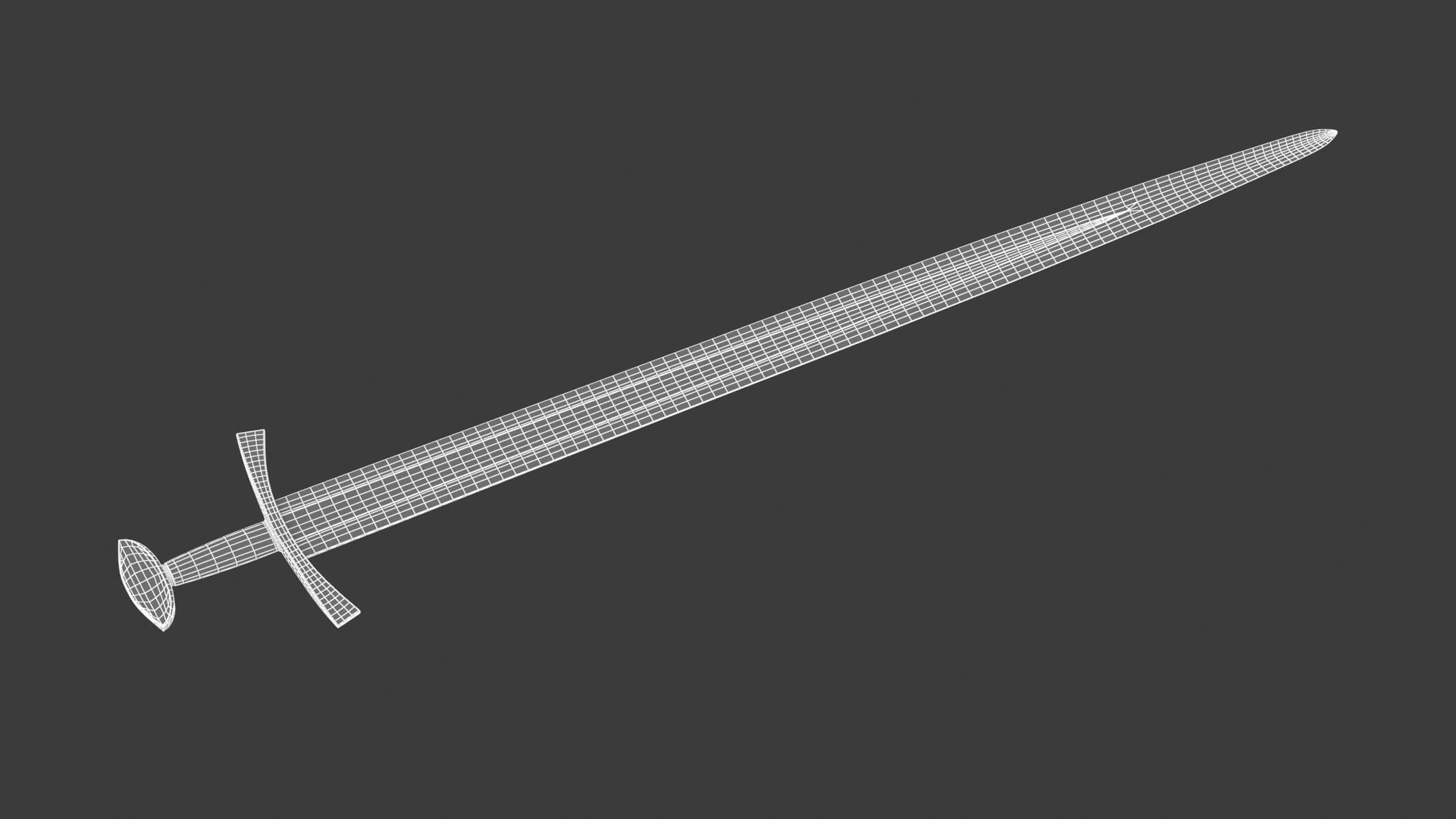 Knightly Sword - 3D Model by frezzy