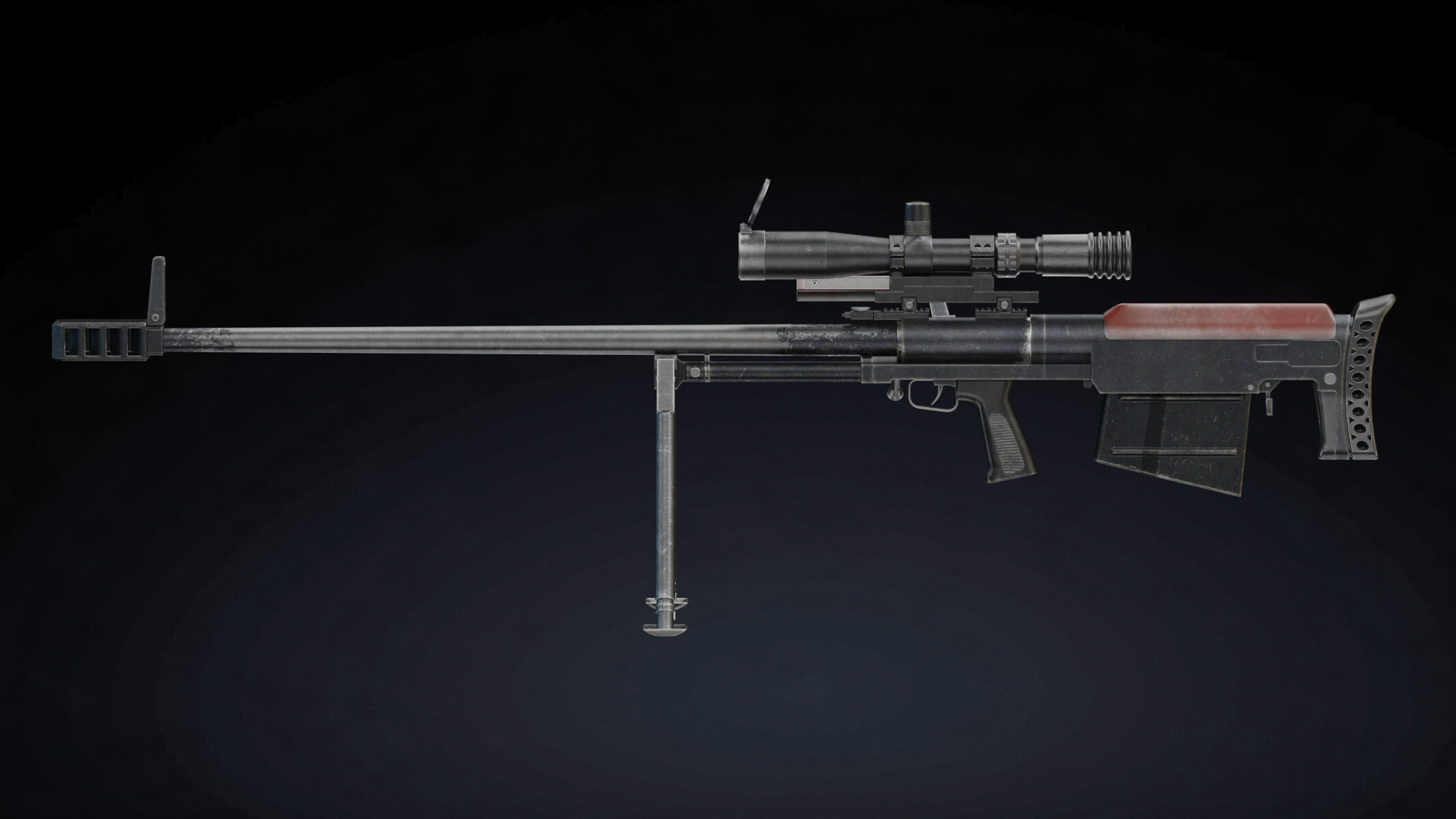 KSVK 12.7 Low Poly - 3D Model by frezzy