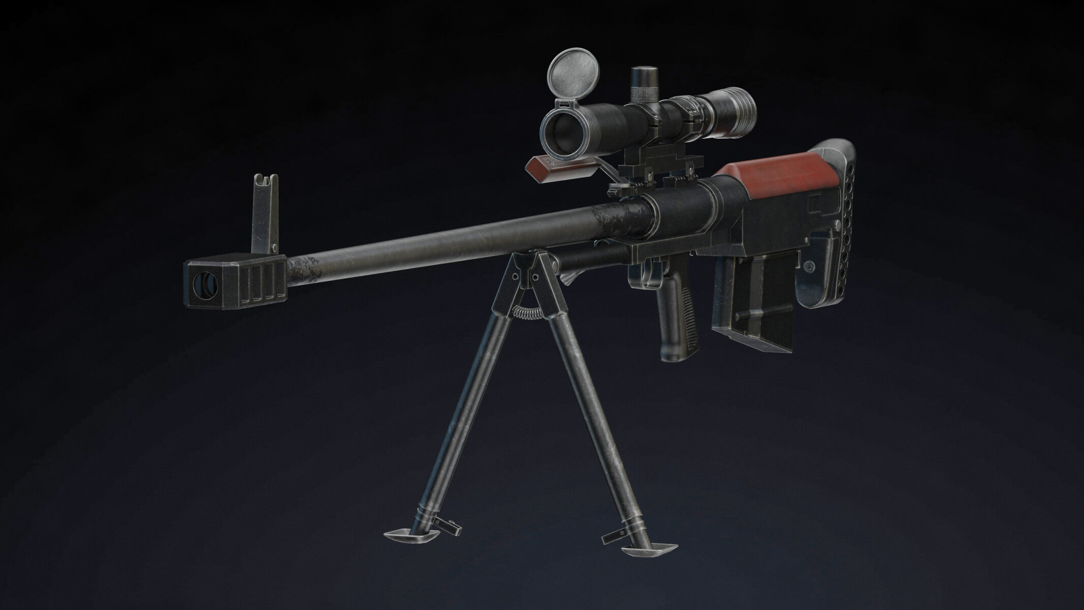 KSVK 12.7 Low Poly - 3D Model by frezzy