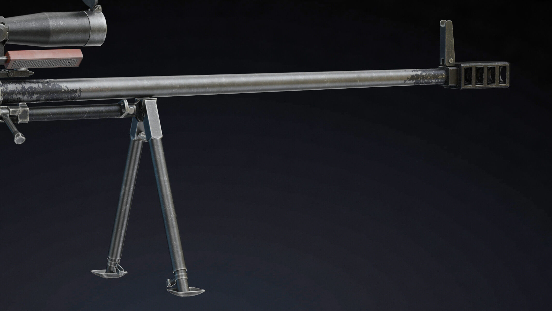 KSVK 12.7 Low Poly - 3D Model by frezzy