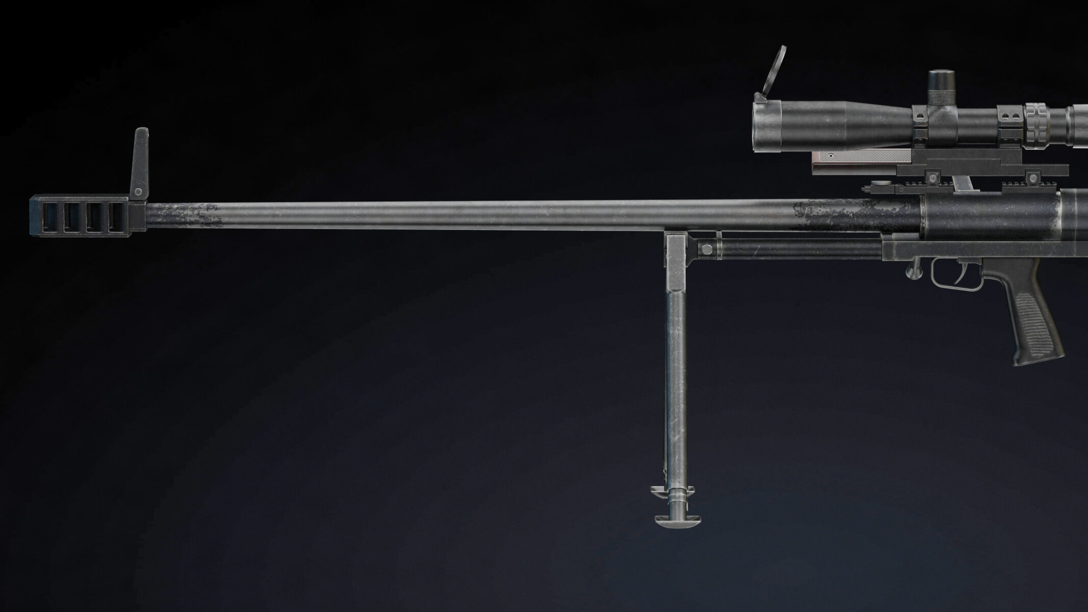 KSVK 12.7 Low Poly - 3D Model by frezzy