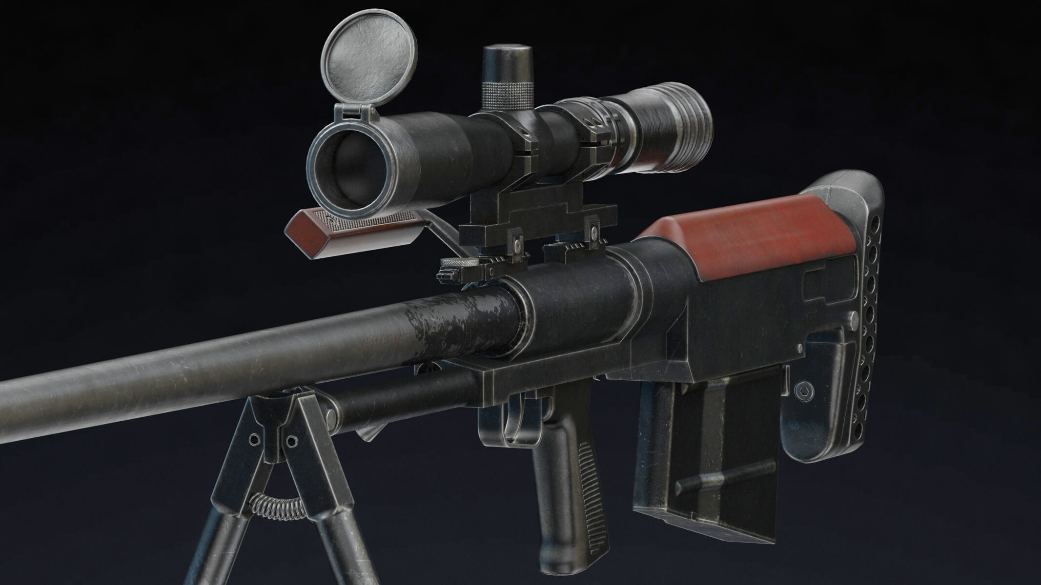 KSVK 12.7 Low Poly - 3D Model by frezzy
