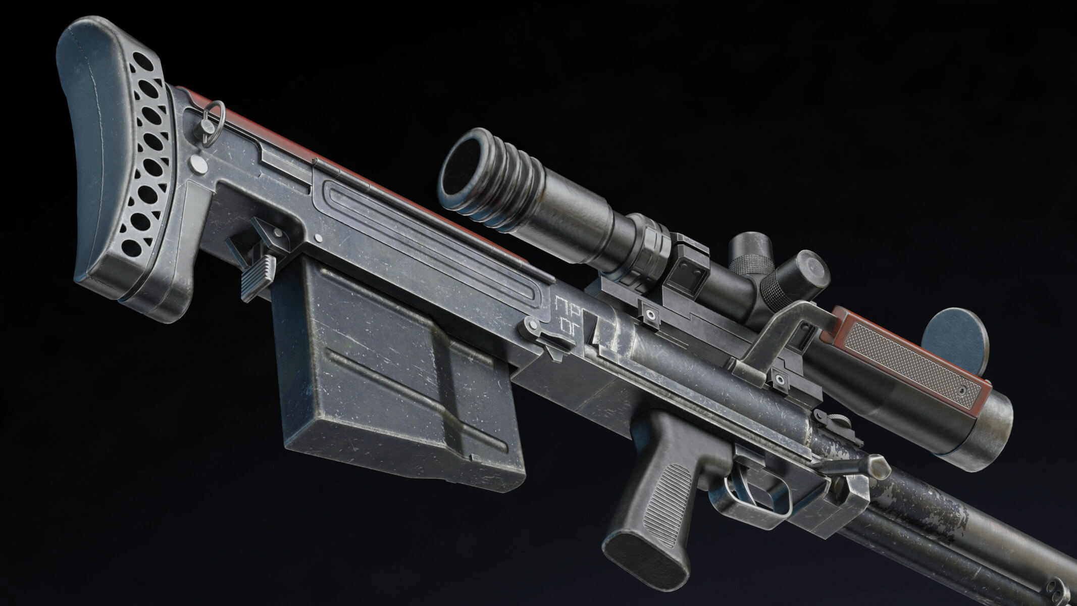 KSVK 12.7 Low Poly - 3D Model by frezzy